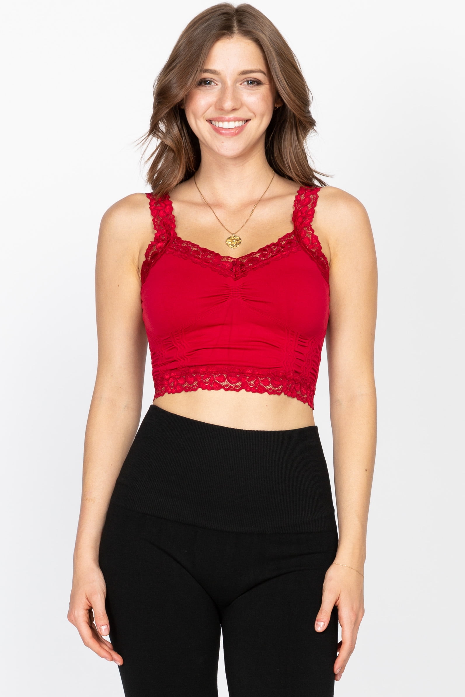 M. Rena Comfort Wireless Sexy Lace Bralette C2478 - Walmart.com