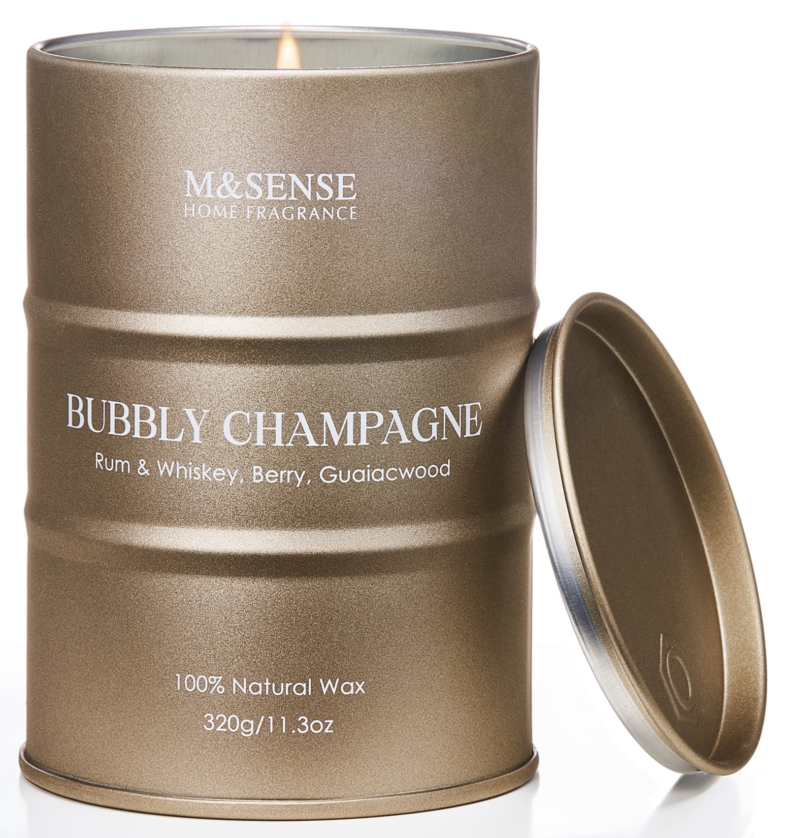 M&SENSE Bubbly Champagne Scented Candles - Home & Gift, Natural Soy, 70 ...