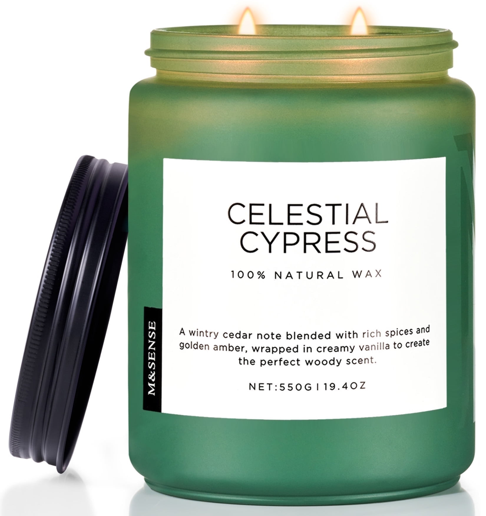 M&SENSE Celestial Cypress Scented Candle, 19.4oz Soy Jar Candles for ...