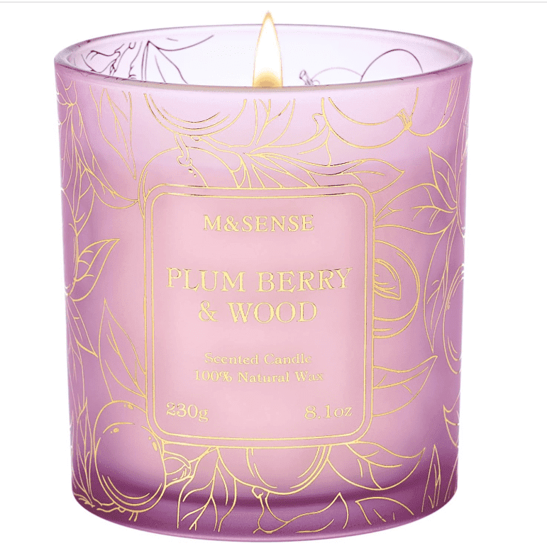M&SENSE Plum Berries Scented Candles: 7.8oz 42-Hour Burn Time, Vegan ...