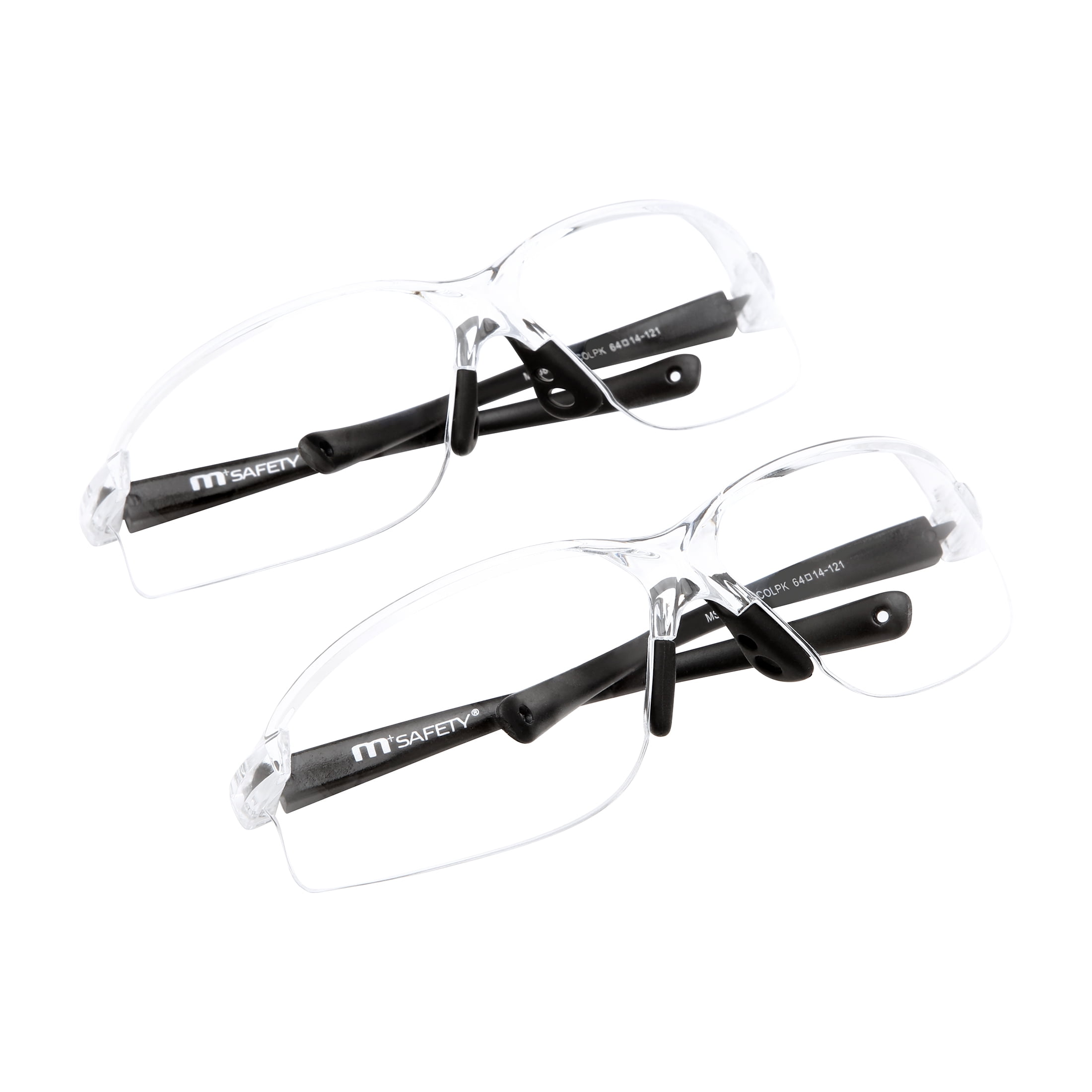 M+ Safety Glasses, Unisex, MS380569DCOLPK 2-Packs Lens Crystal, 2 units ...
