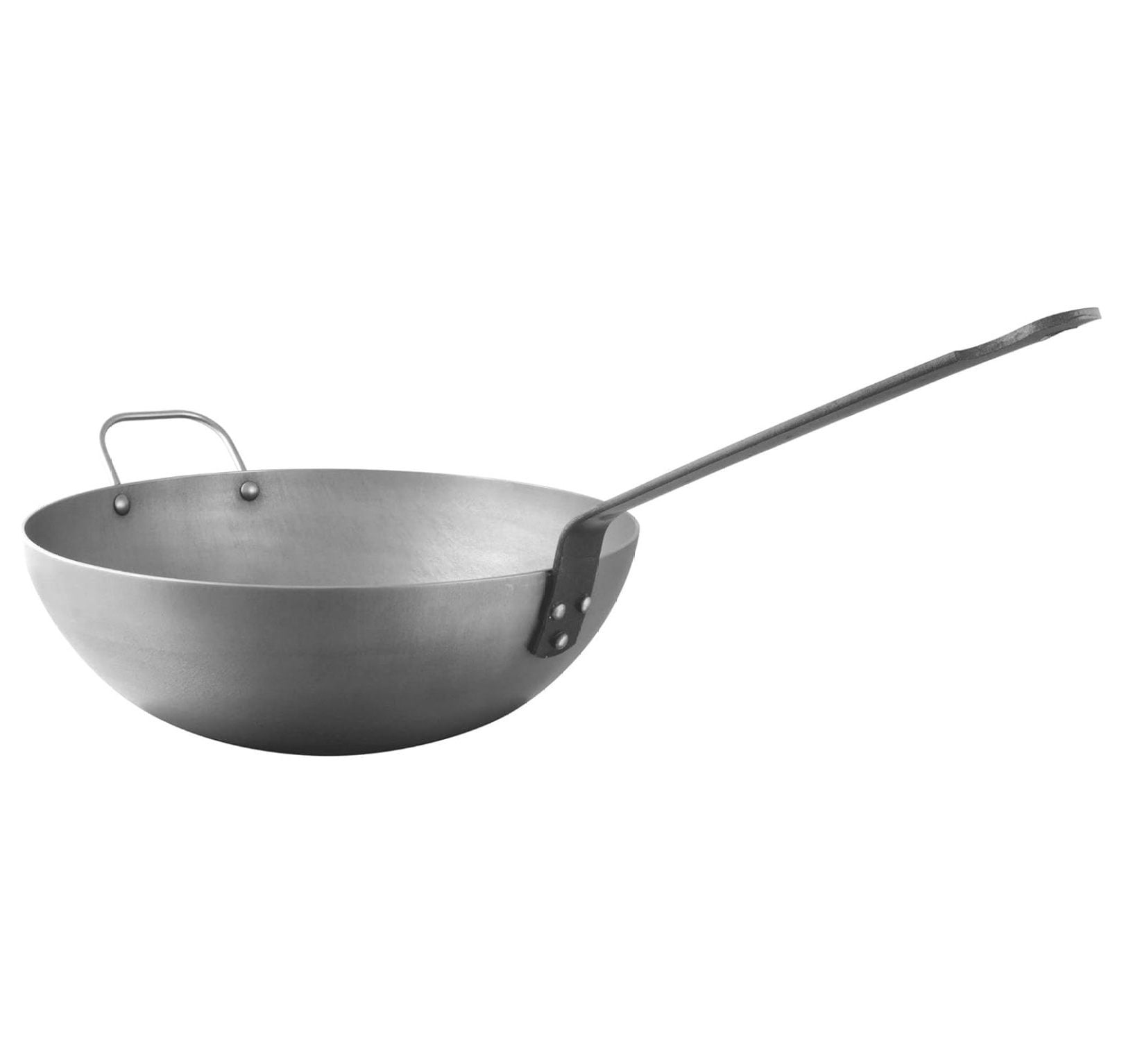 M'Steel Black Carbon Natural Nonstick Wok/Stir Frying Pan With Iron ...