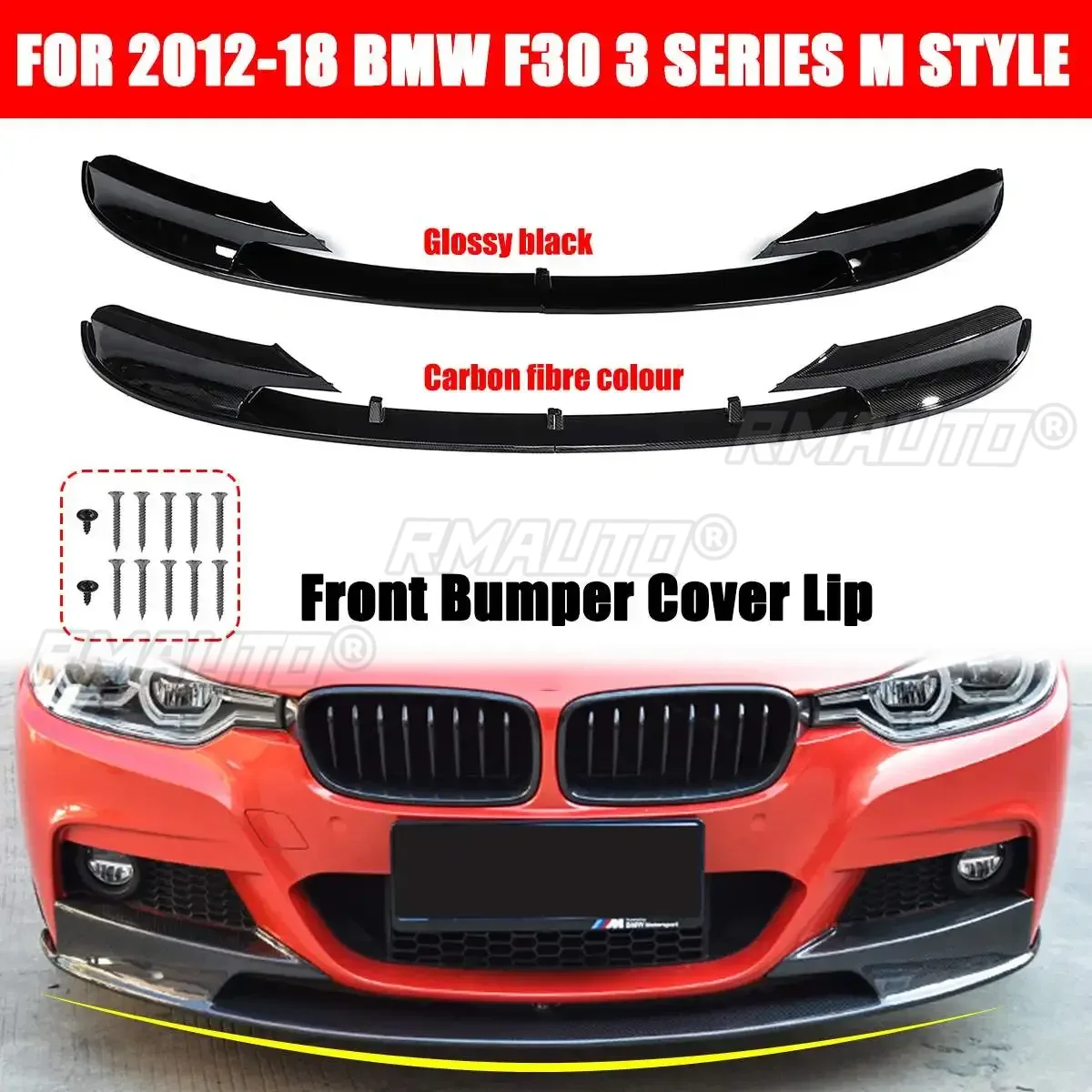 M Style F30 Car Front Bumper Spoiler Lip Bumper Diffuser Guard for BMW ...