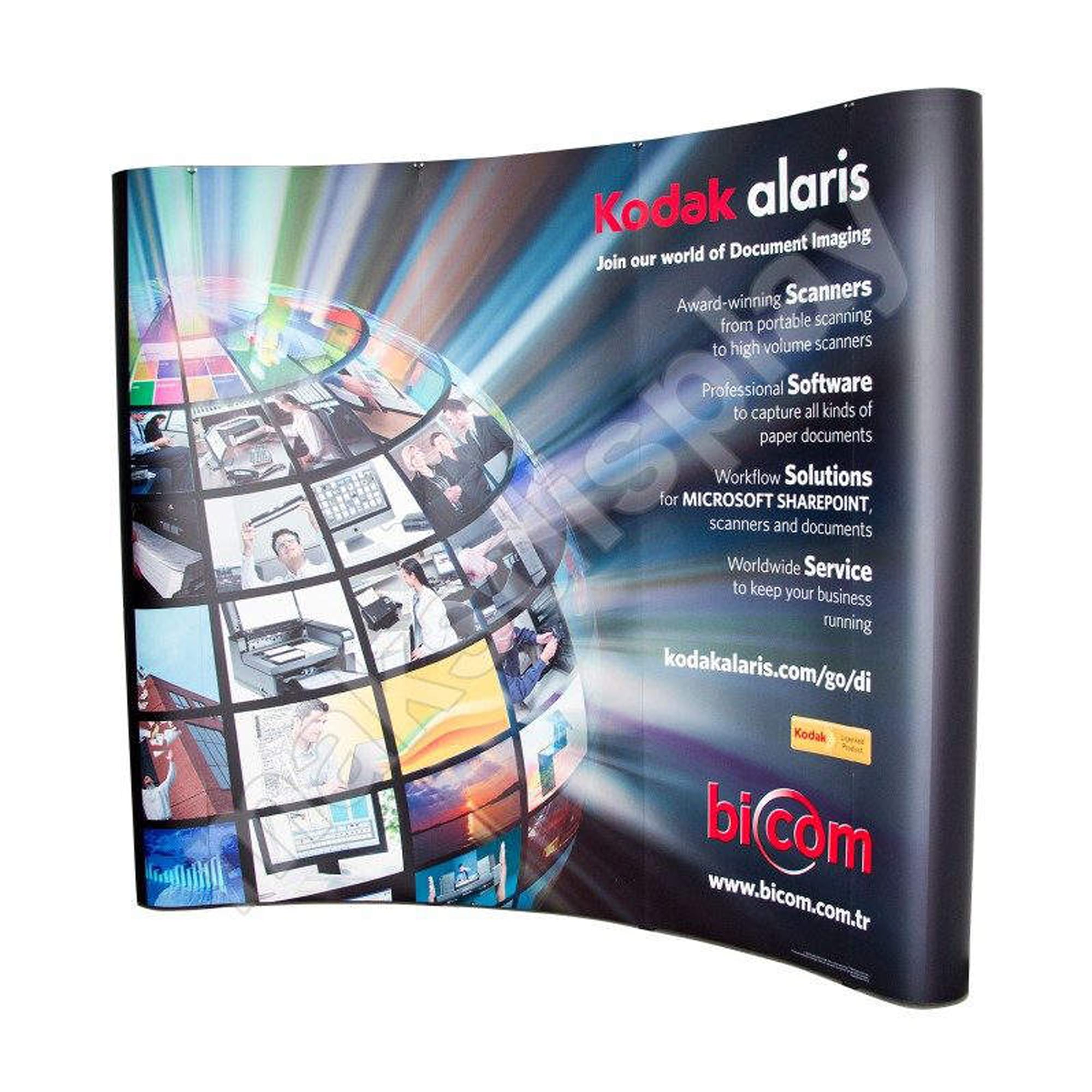 M&T Displays 10 feet Portable Curved Pop Up Display System PVC Magnetic ...