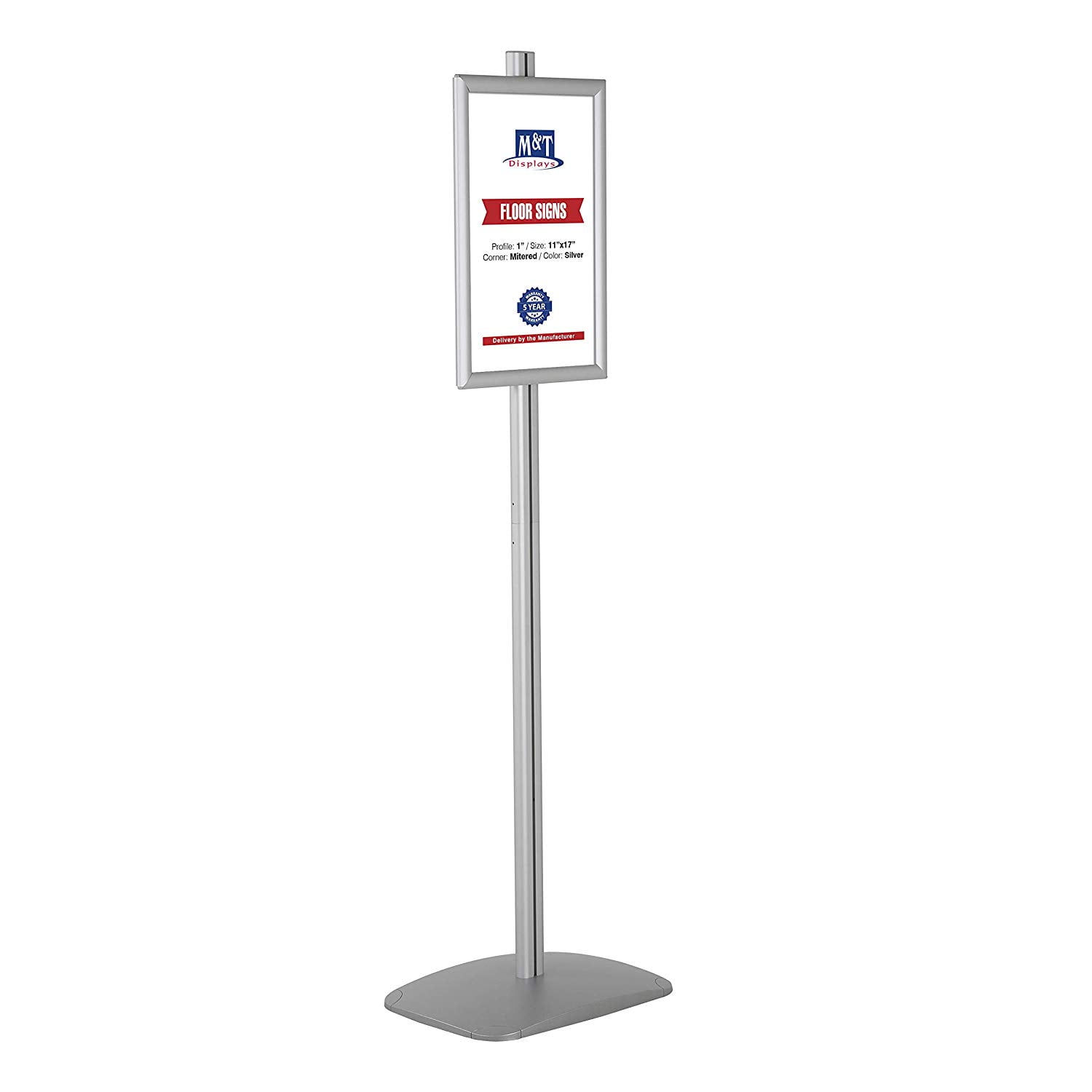 M&T Displays 11x17 Pedestal Poster Stand Front Loading Snap Frame ...