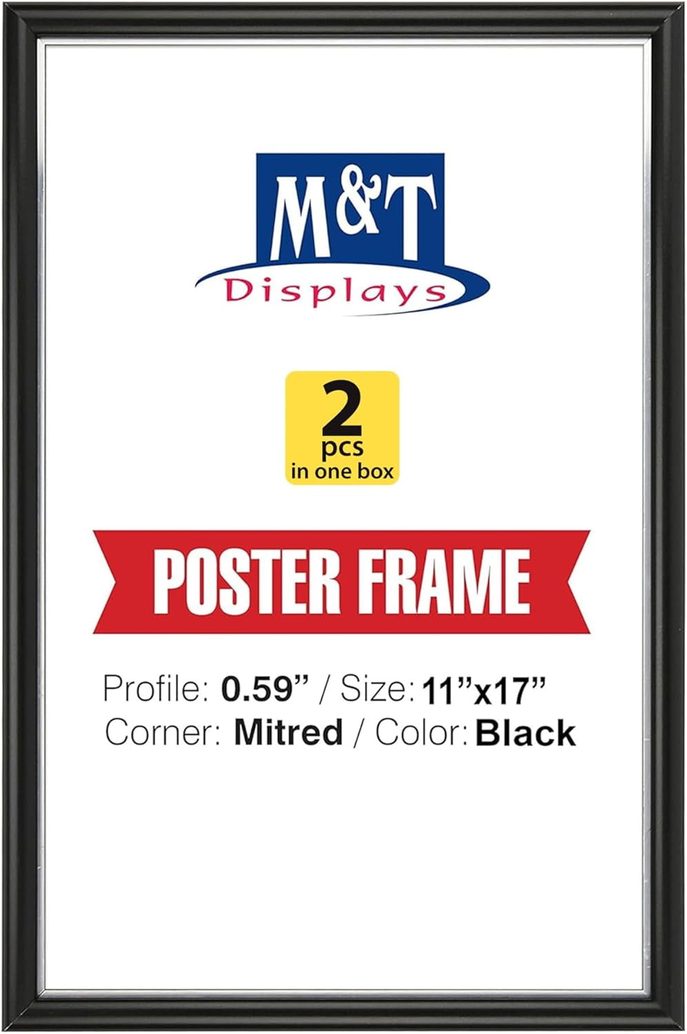 M&T Displays 11x17 Snap Poster Frame Black Aluminum Picture Photo ...