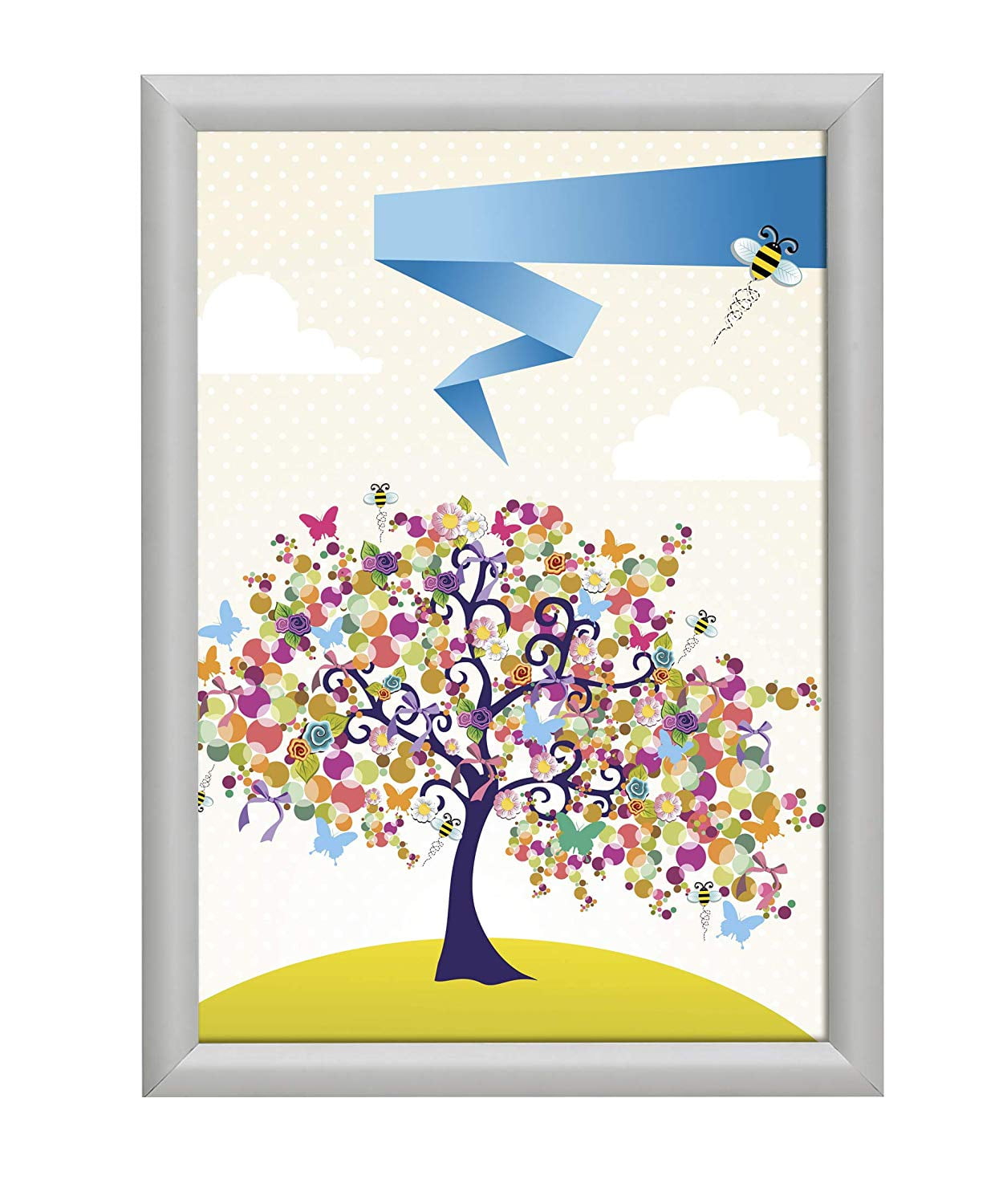 M&T Displays 17x22 Fire Resistant Snap Poster Frame 1 inch Silver ...