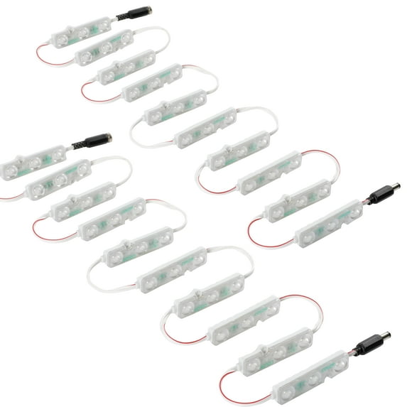 M&T Displays 2x10 pcs 2835 3 LED Module 12V DC Green 160 deg Lens ...