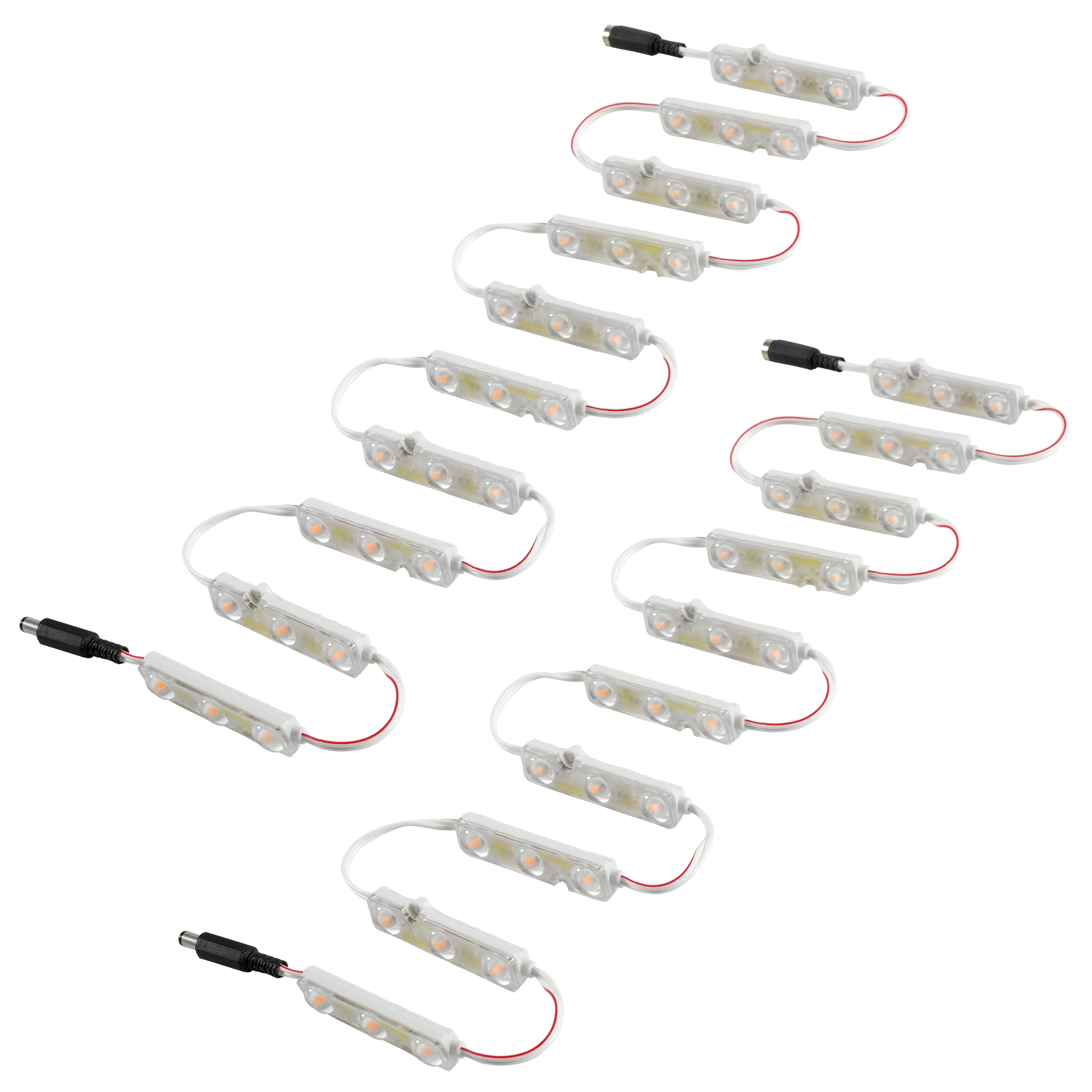 M&T Displays 2x10 pcs 2835 3 LED Module 12V DC Yellow 160 deg Lens ...