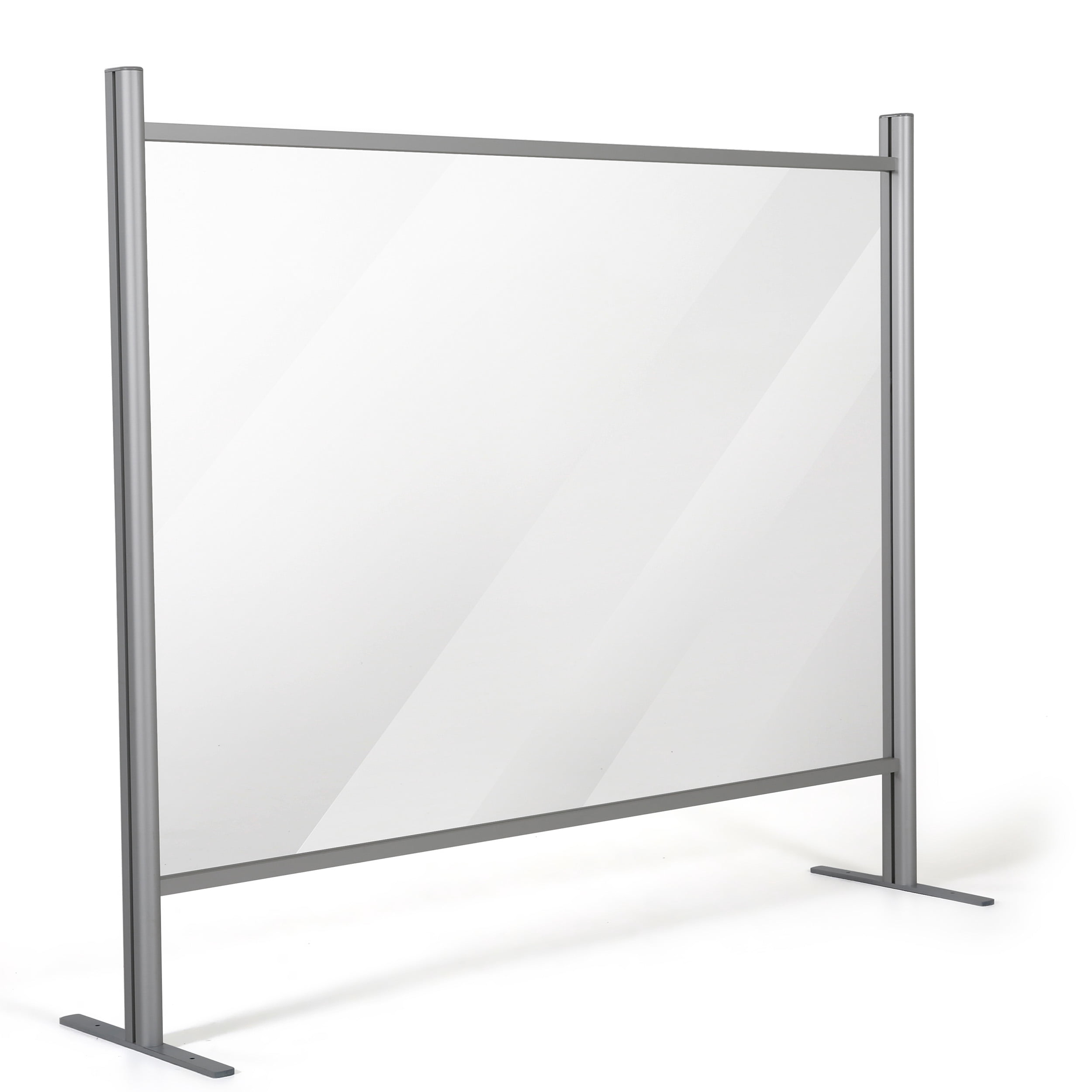 M&T Displays 47.24x47.24 Inch Clear Hygienic Barrier with Aluminum Bars ...