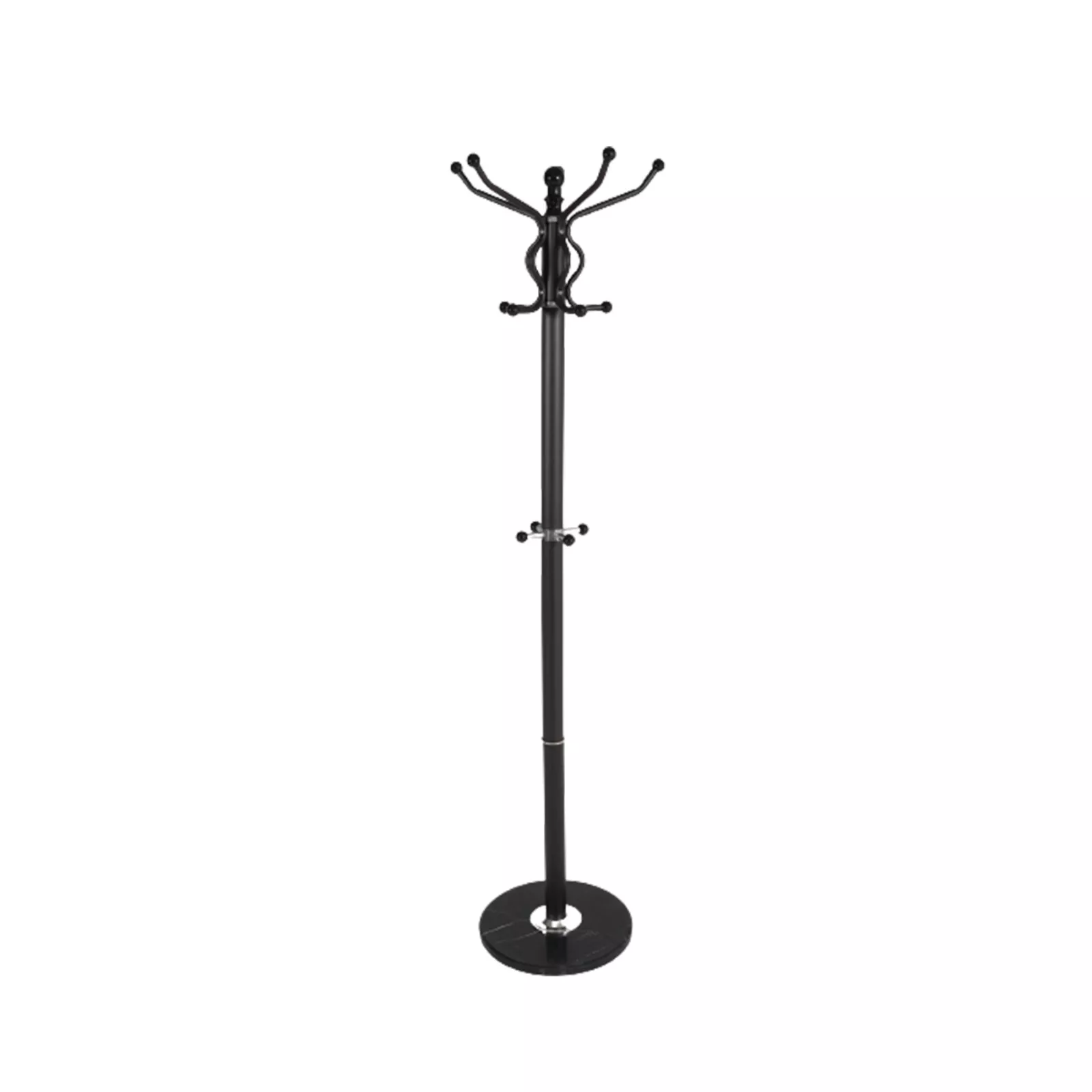 M&T Displays 70 Inch Modern Free-Standing Coat Rack with Black Marble ...