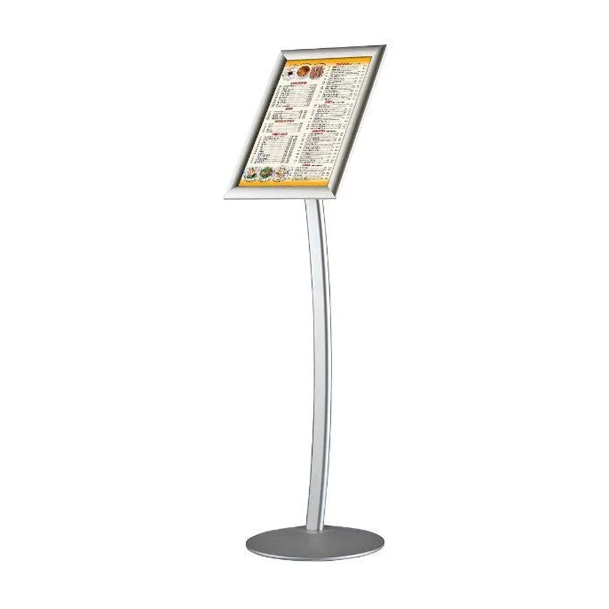 M&T Displays 8.5 x 11" Metal Freestanding Pedestal Arc Restaurant Menu ...