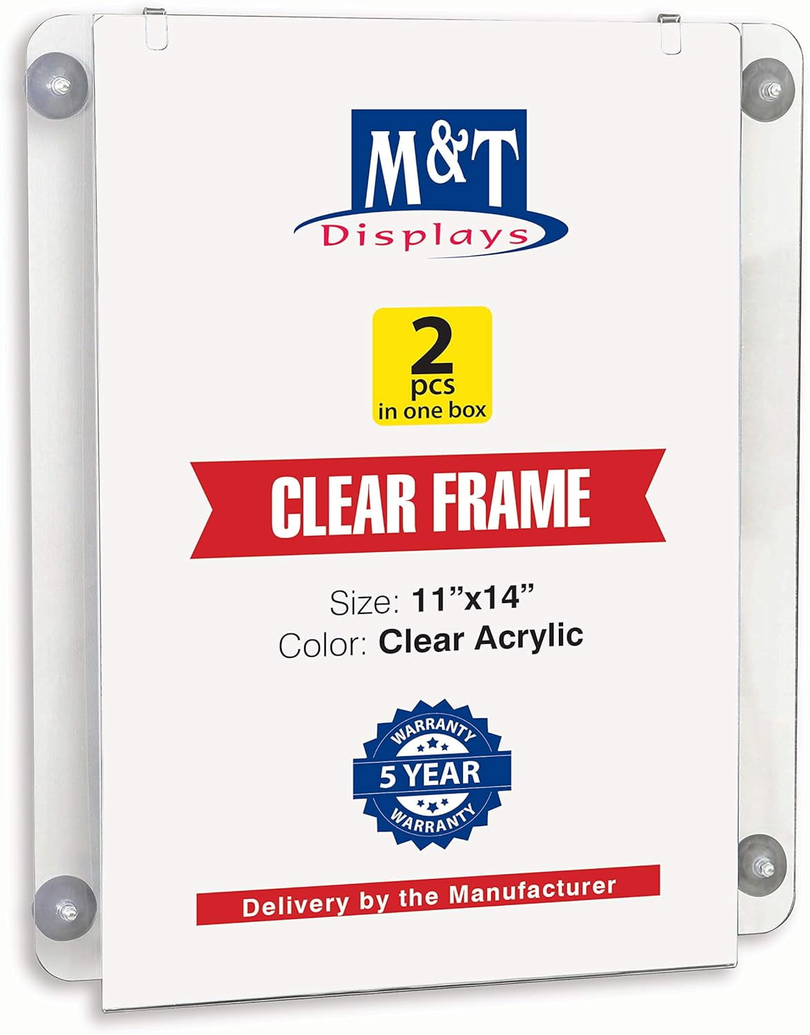 M&T Displays Acrylic Clear Sign Holder for Window Portrait 11x14 Inch ...