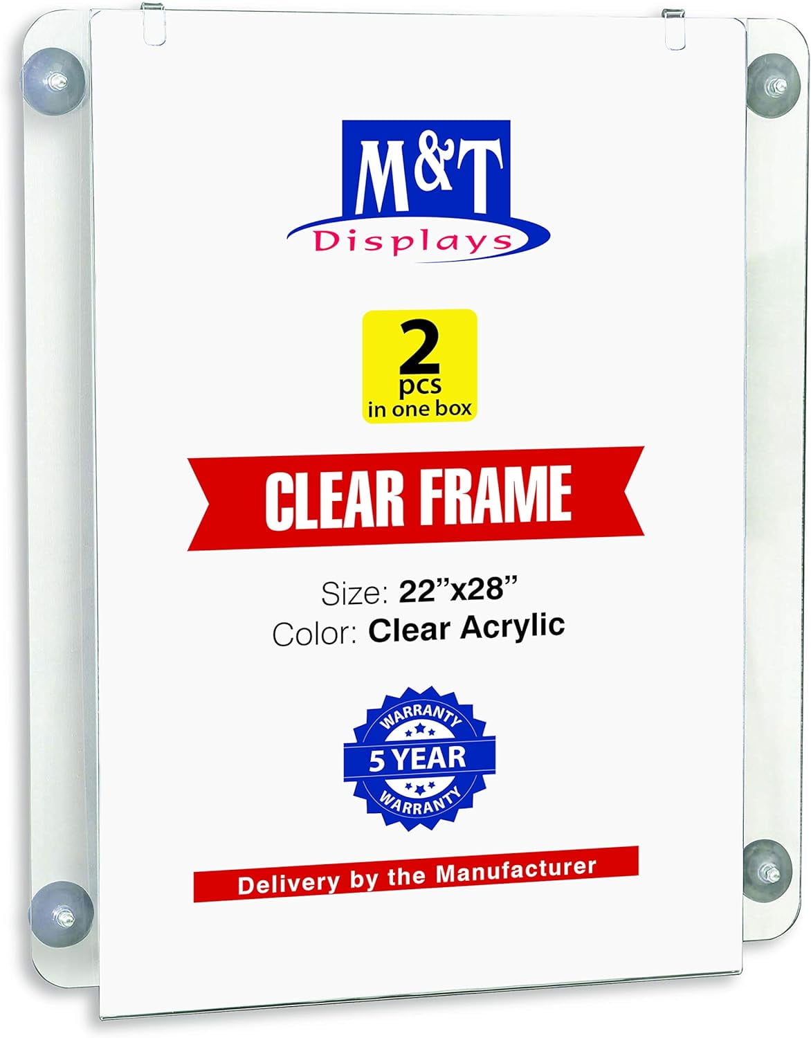 M&T Displays Acrylic Clear Sign Holder for Window Portrait 22x28 Inch ...