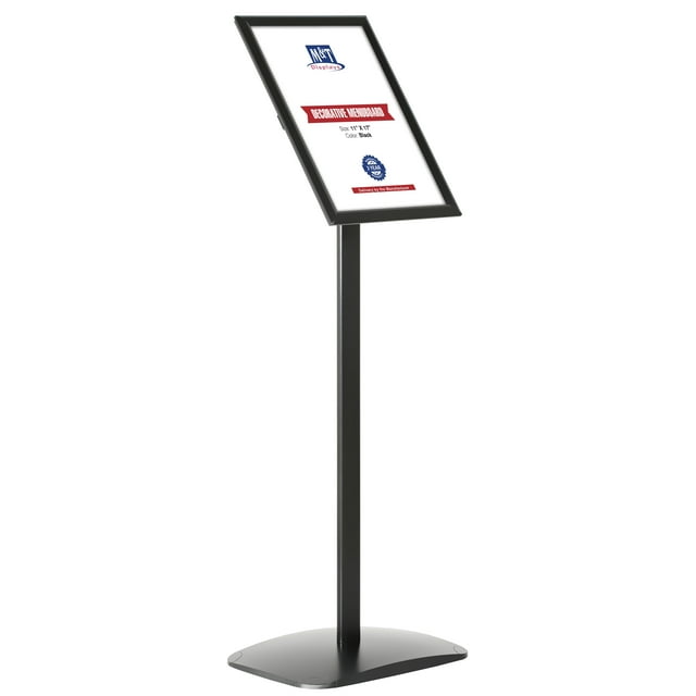 M&T Displays Black 11x17 Pedestal Sign Holder Aluminum Snap Frame ...