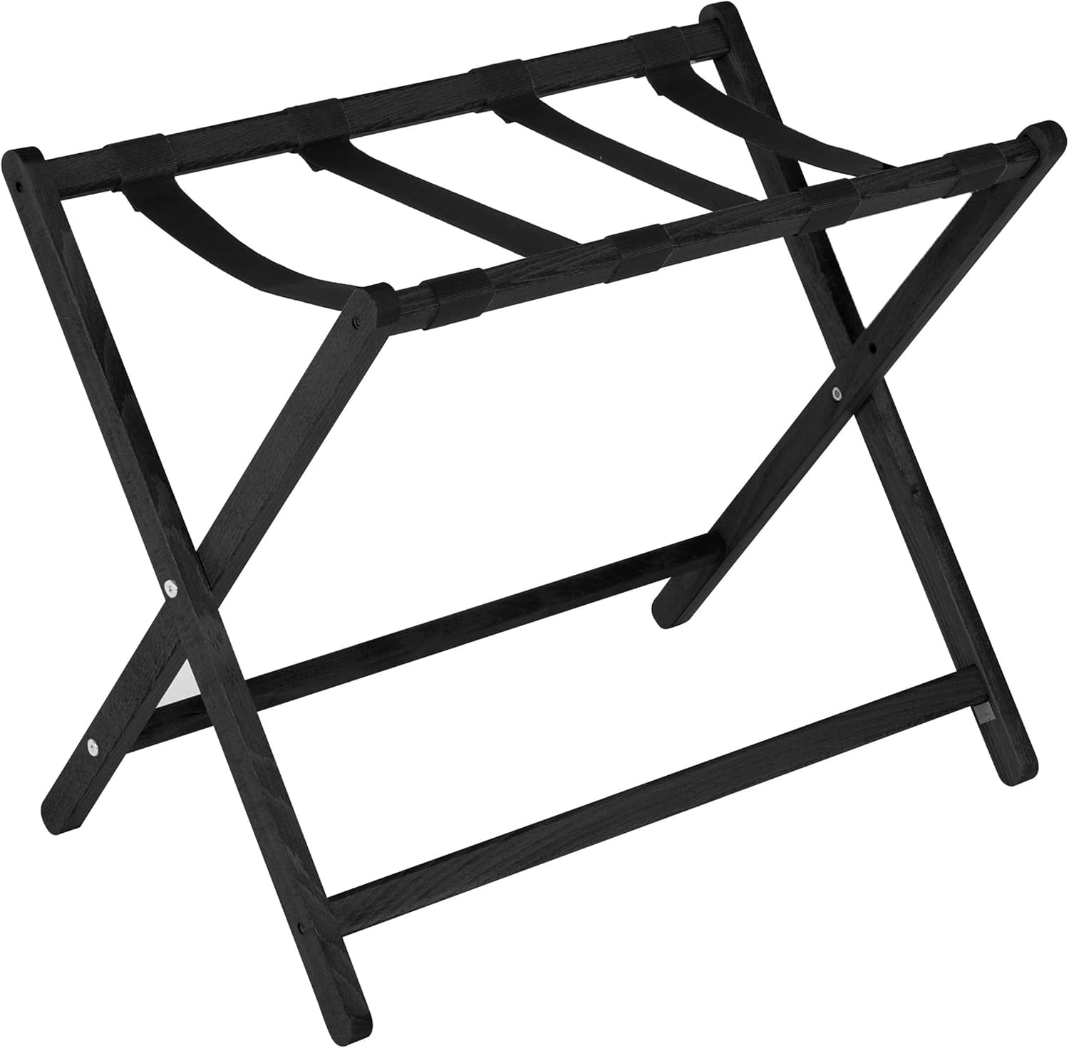 M&T Displays Beech Wood Folding Luggage Rack Travel Suitcase Stand with ...