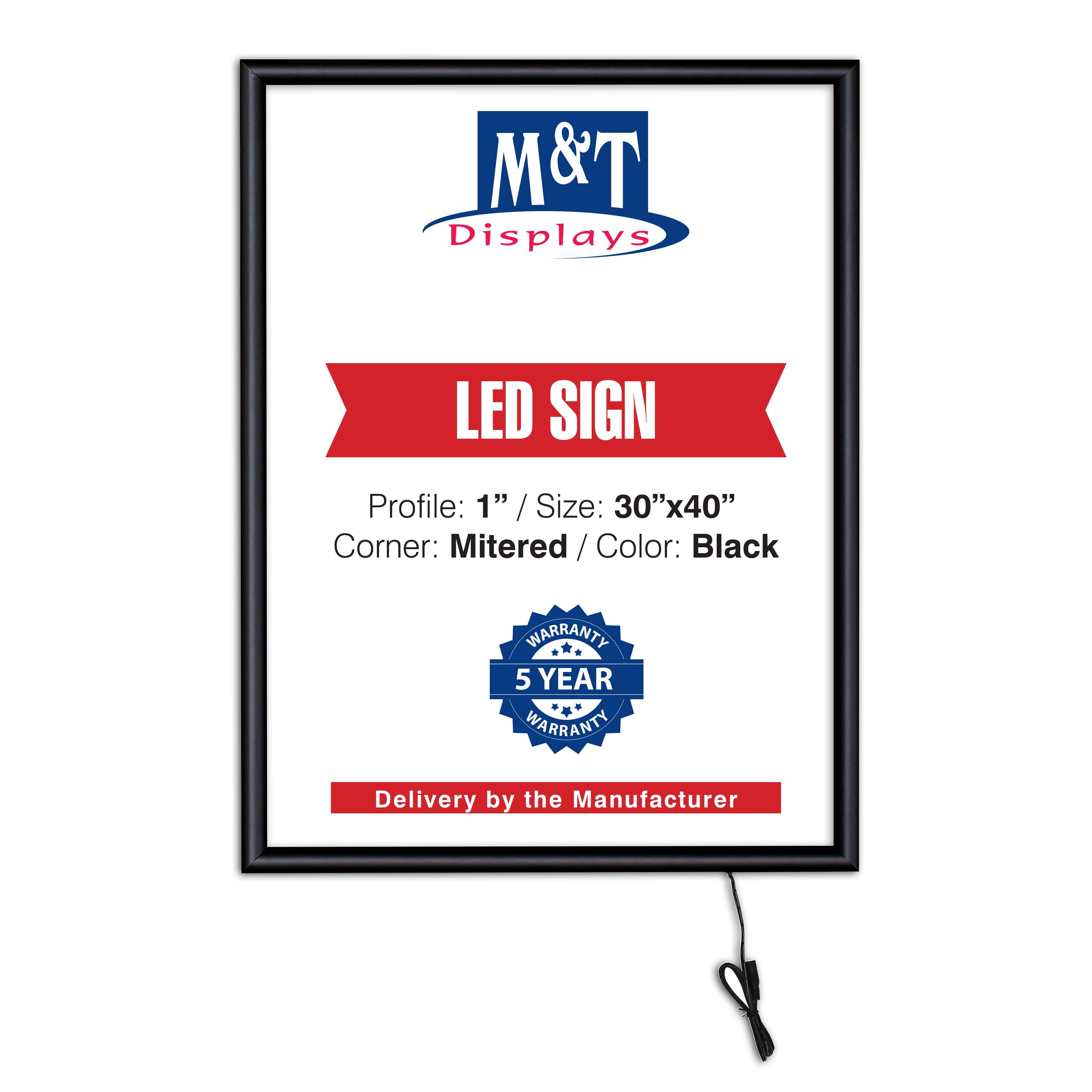 M&T Displays Best Buy LEDbox LED Backlit Poster Frame 30x40 Inch Black ...