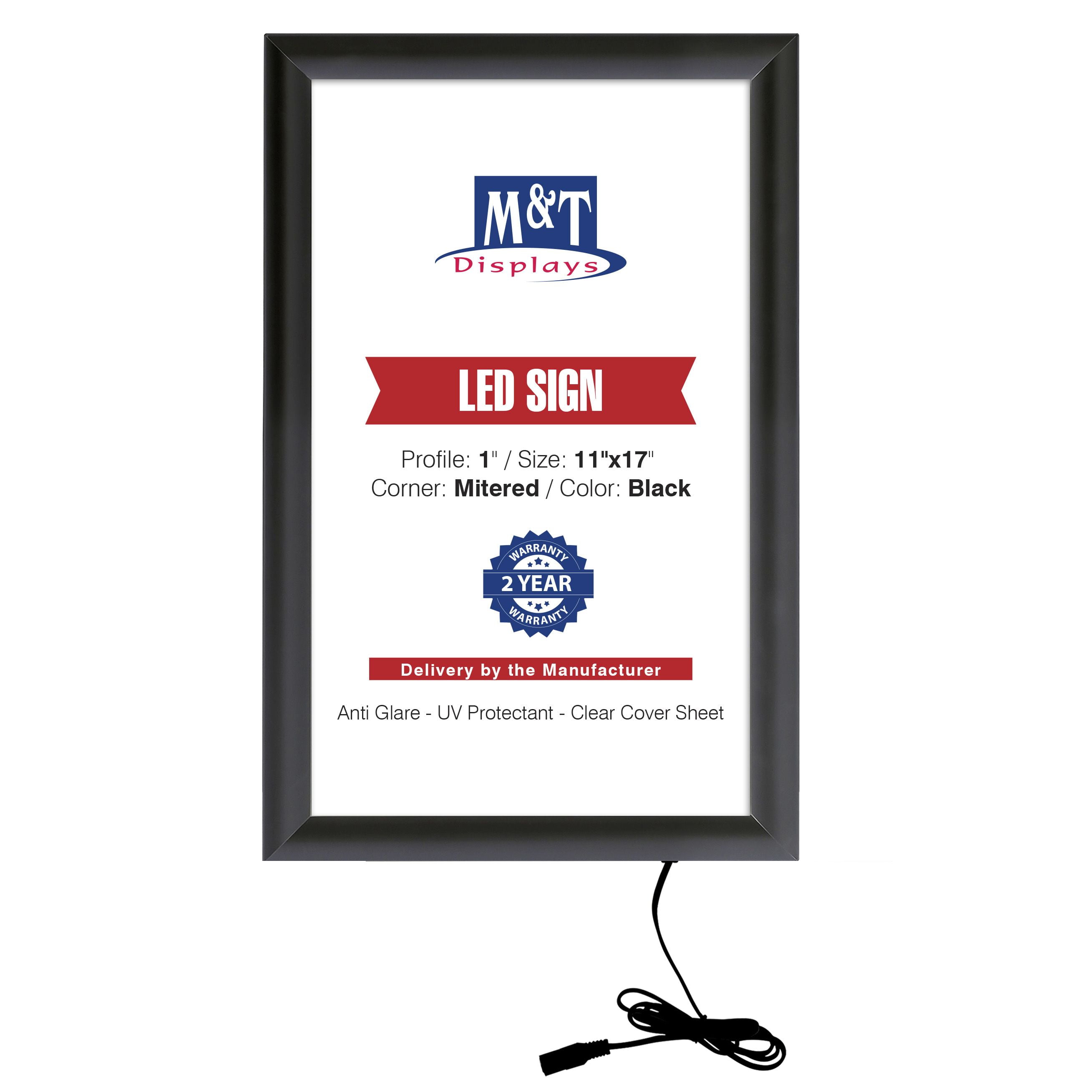 M&T Displays Buy Max LEDbox LED Light Poster Frame 11x17 Inch Black 1 ...