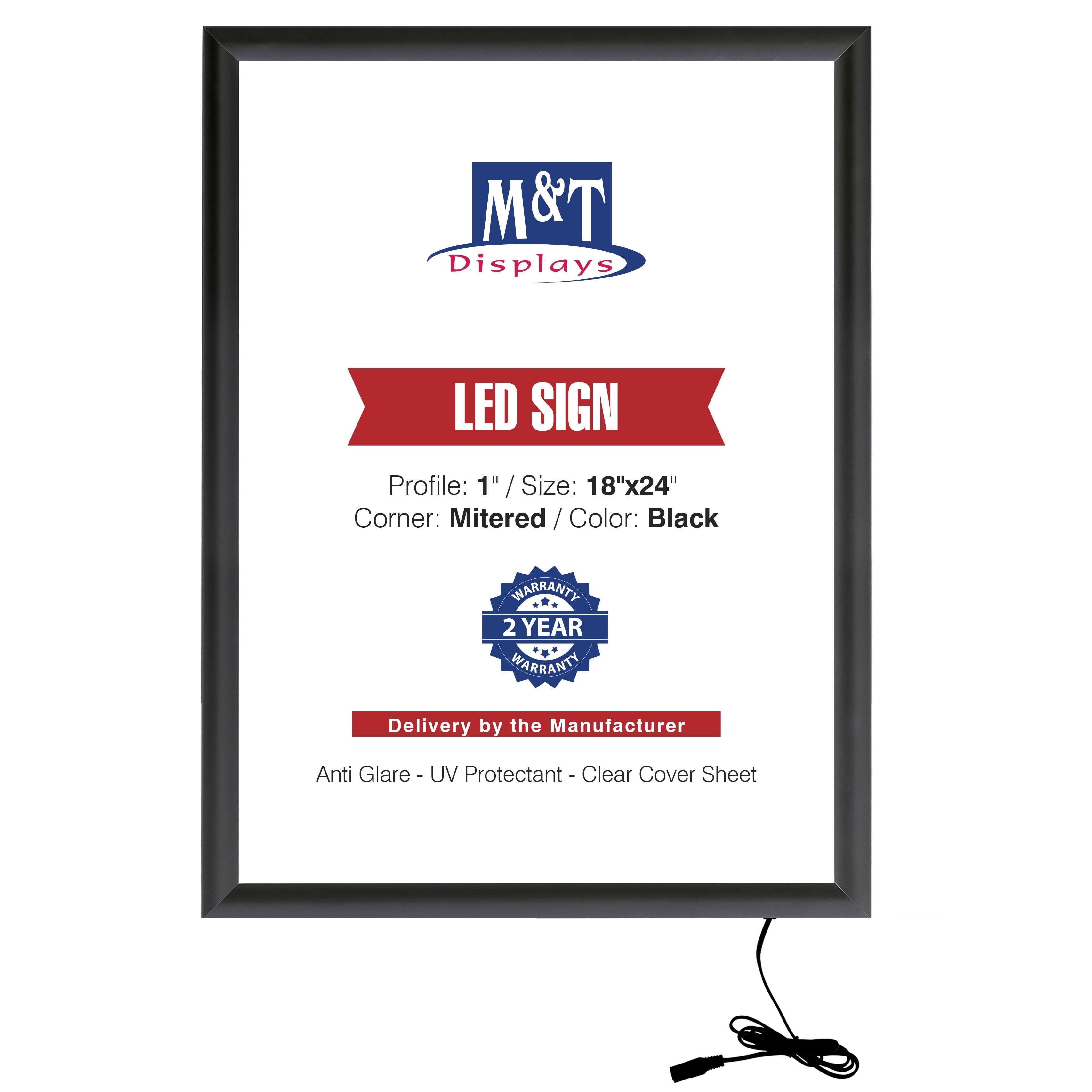 M&T Displays Buy Max LEDbox LED Backlit Poster Frame 18x24 Black ...