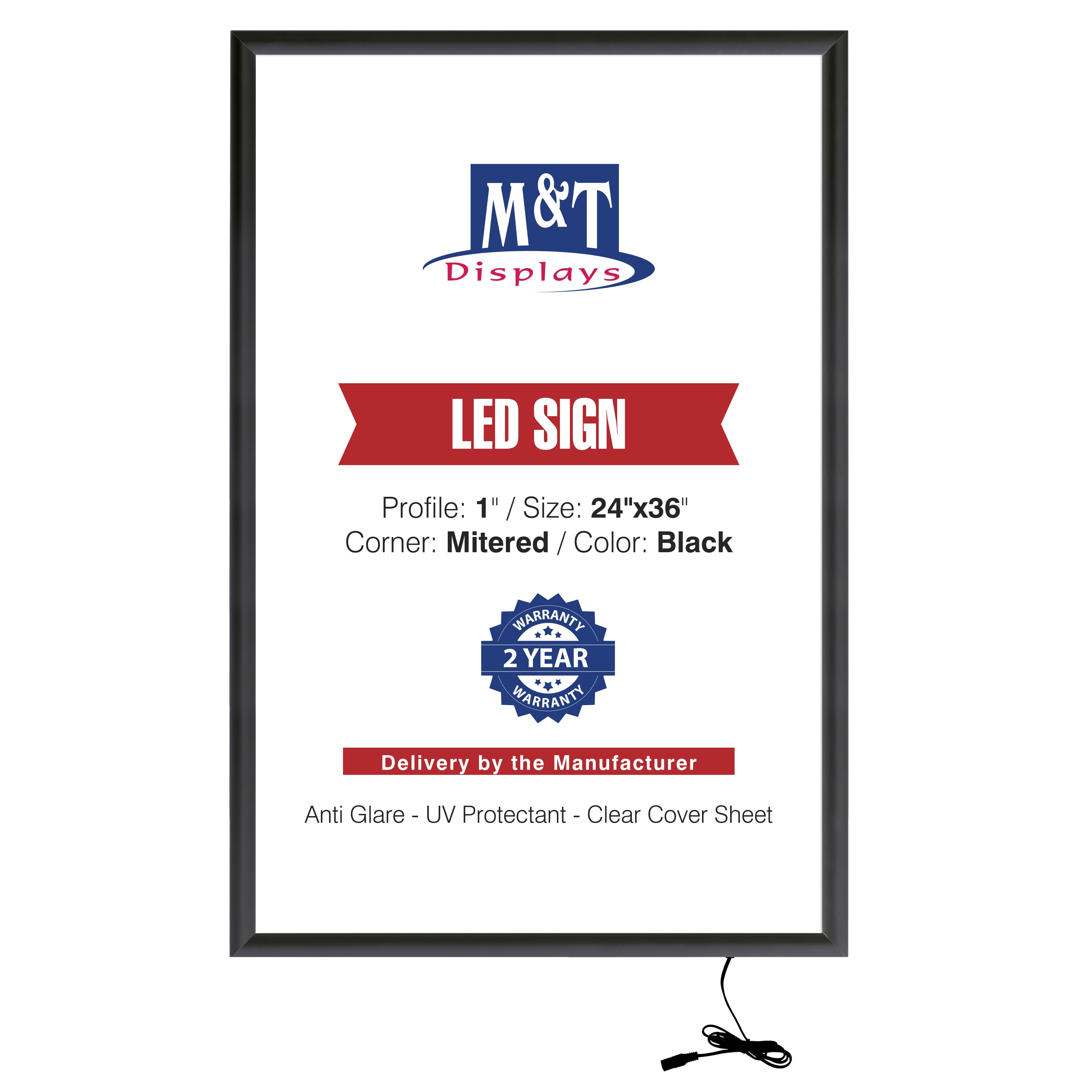 M&T Displays Buy Max LEDbox LED Light Poster Frame 24x36 Inch Black 1 ...