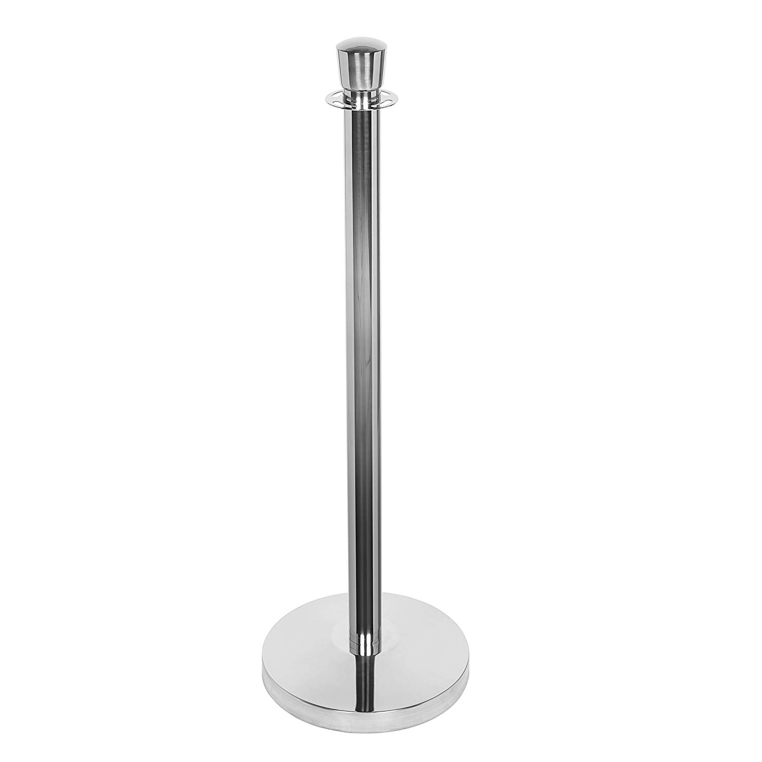 M&T Displays Chrome Polish Crown Top Stainless Steel Stanchion Pole ...
