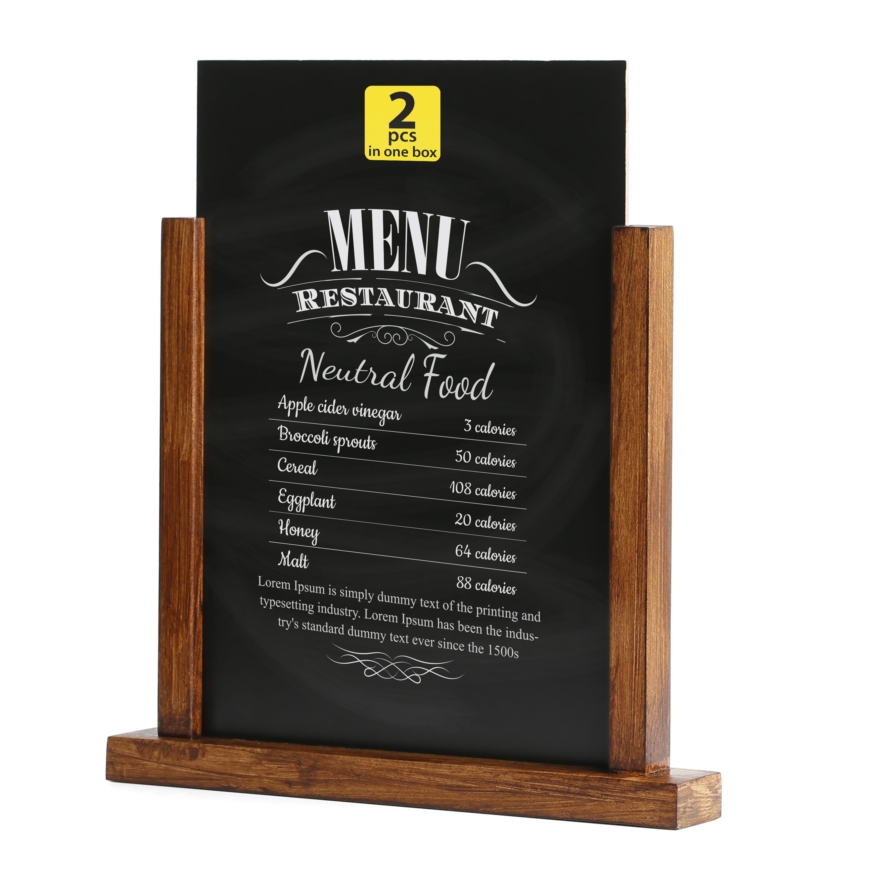 M&T Displays Contemporary Desktop Menu Holder with Chalkboard, Portrait ...