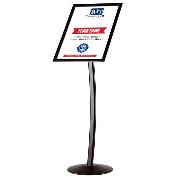M&T Displays Double Sided Floor Standing Pedestal Metal Eco Info Board ...