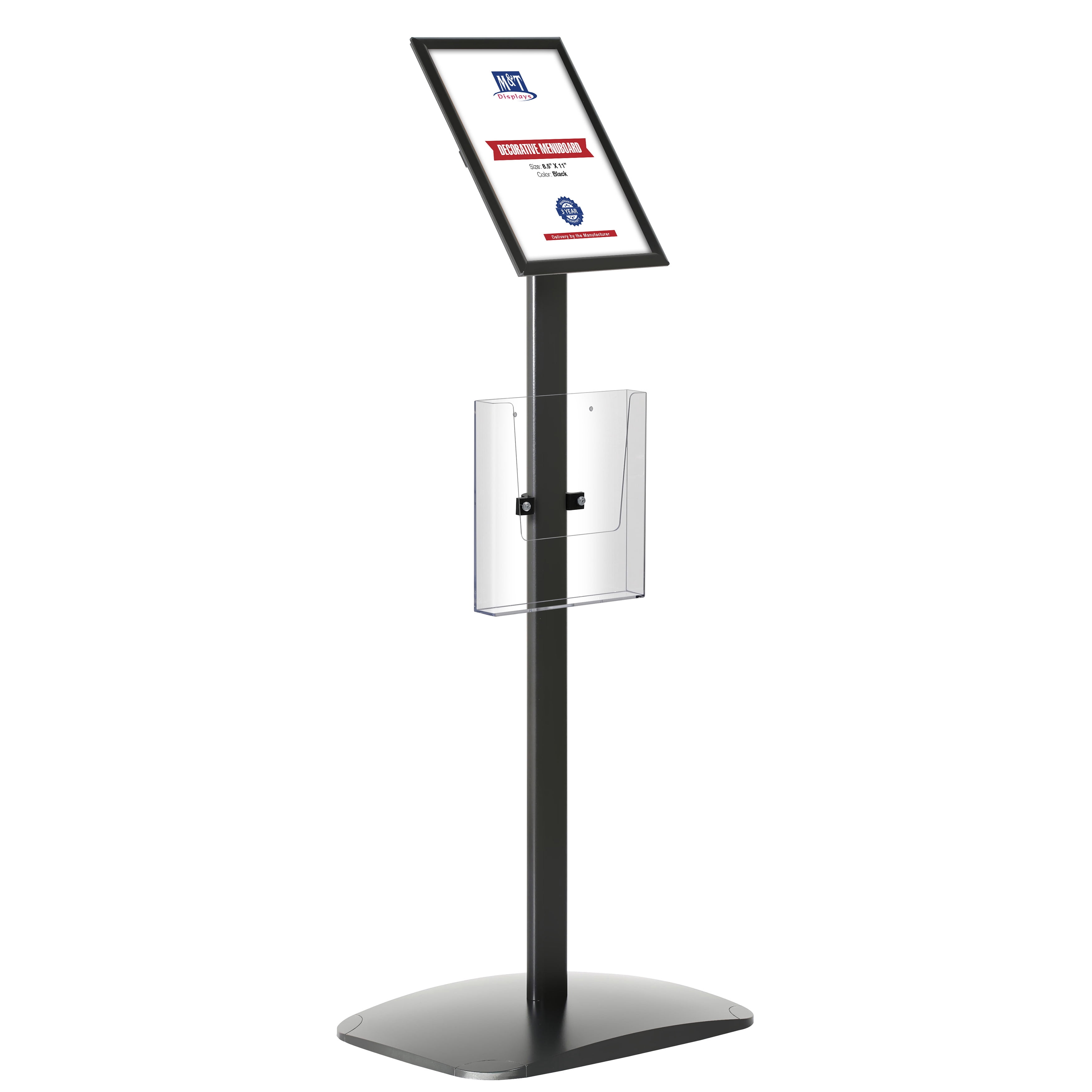 M&T Displays Decoartive Sign Holder, 8.5x11 Inch Pedestal Sign Holder ...