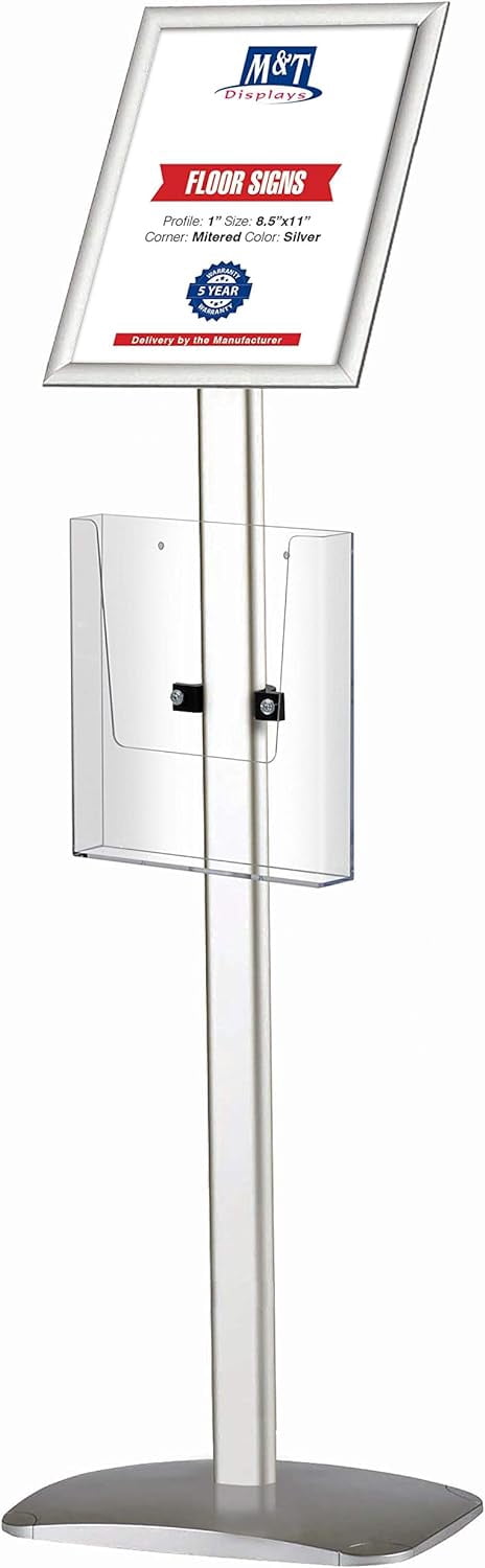 M&T Displays Decorative Sign Holder, Pedestal Sign Holder with 8.5x11 ...