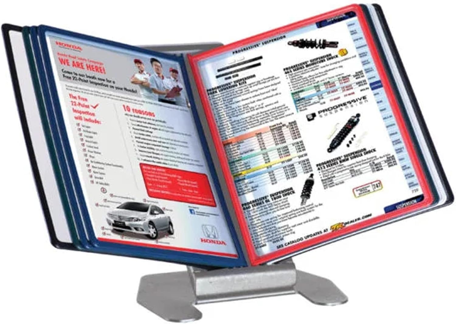 M&T Displays Desk Reference Organizer with 10 Black Double-Sided 8.5x11 ...