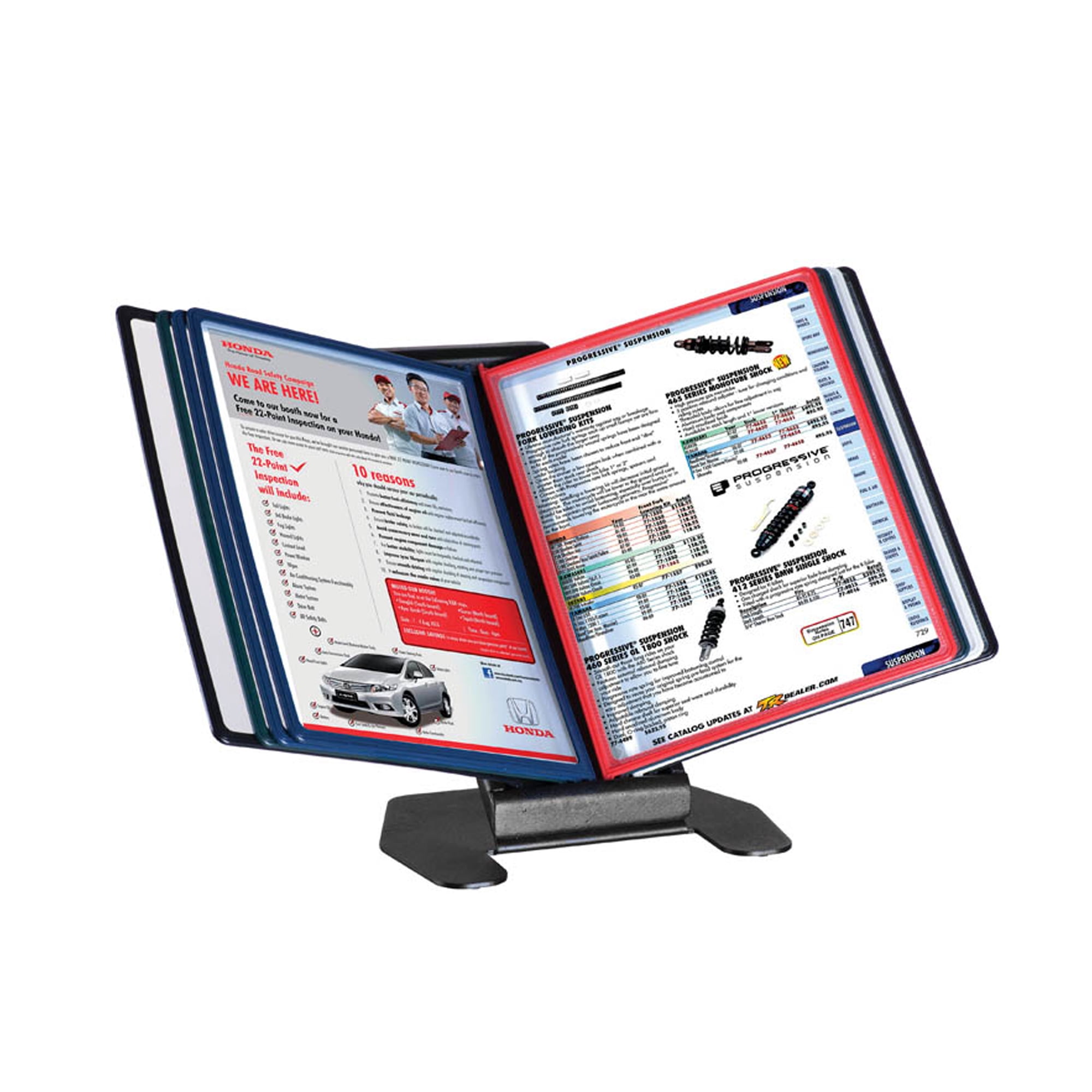 M&T Displays Desk Reference Organizer with 10 Black Double-Sided 8.5x11 ...