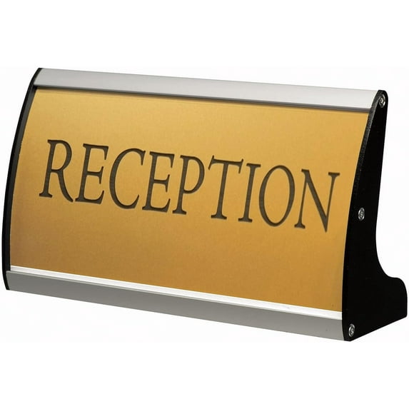 M&T Displays Desktop Aluminum Name Plate Holder 8x3 Silver Counter Sign ...