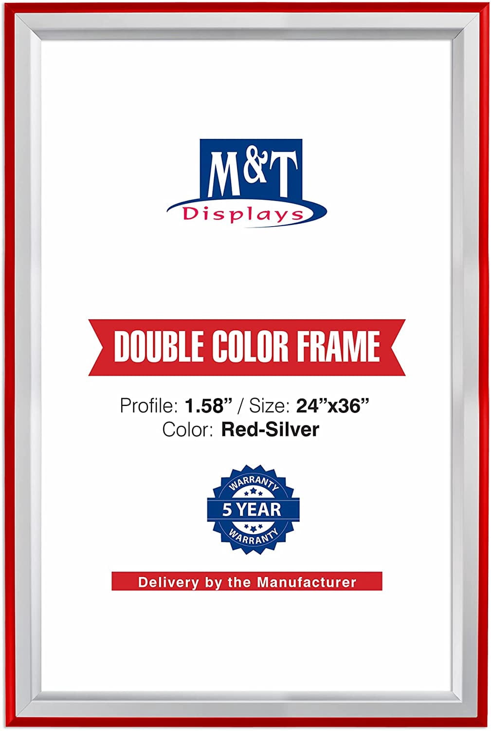 M&T Displays Double Color Snap Poster Frame 1.58" Aluminum Profile ...