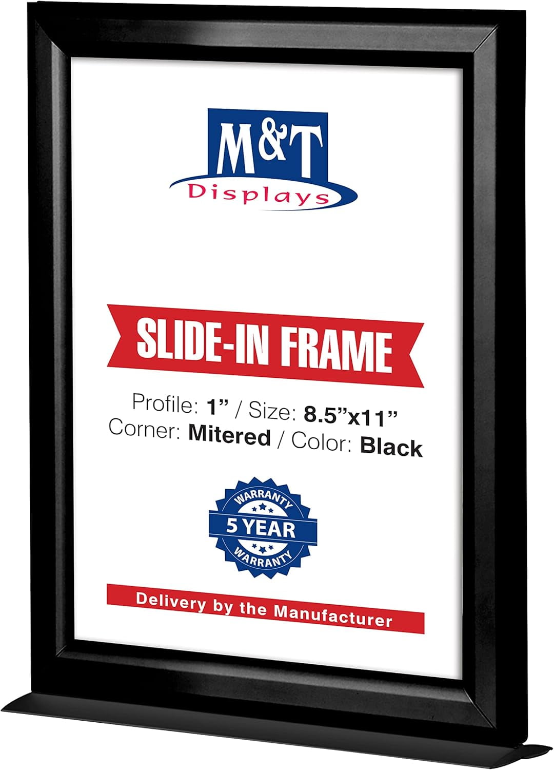 M&T Displays Double Sided Counter Slide In Advertisement Frame 8.5x11 ...