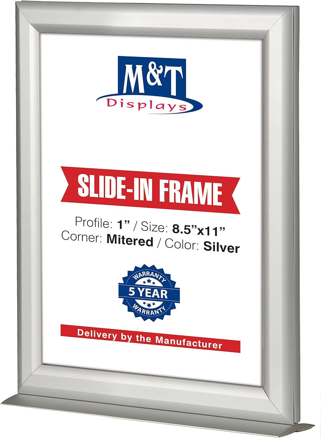 M&T Displays Double Sided Counter Slide In Advertisement Frame 8.5x11 ...