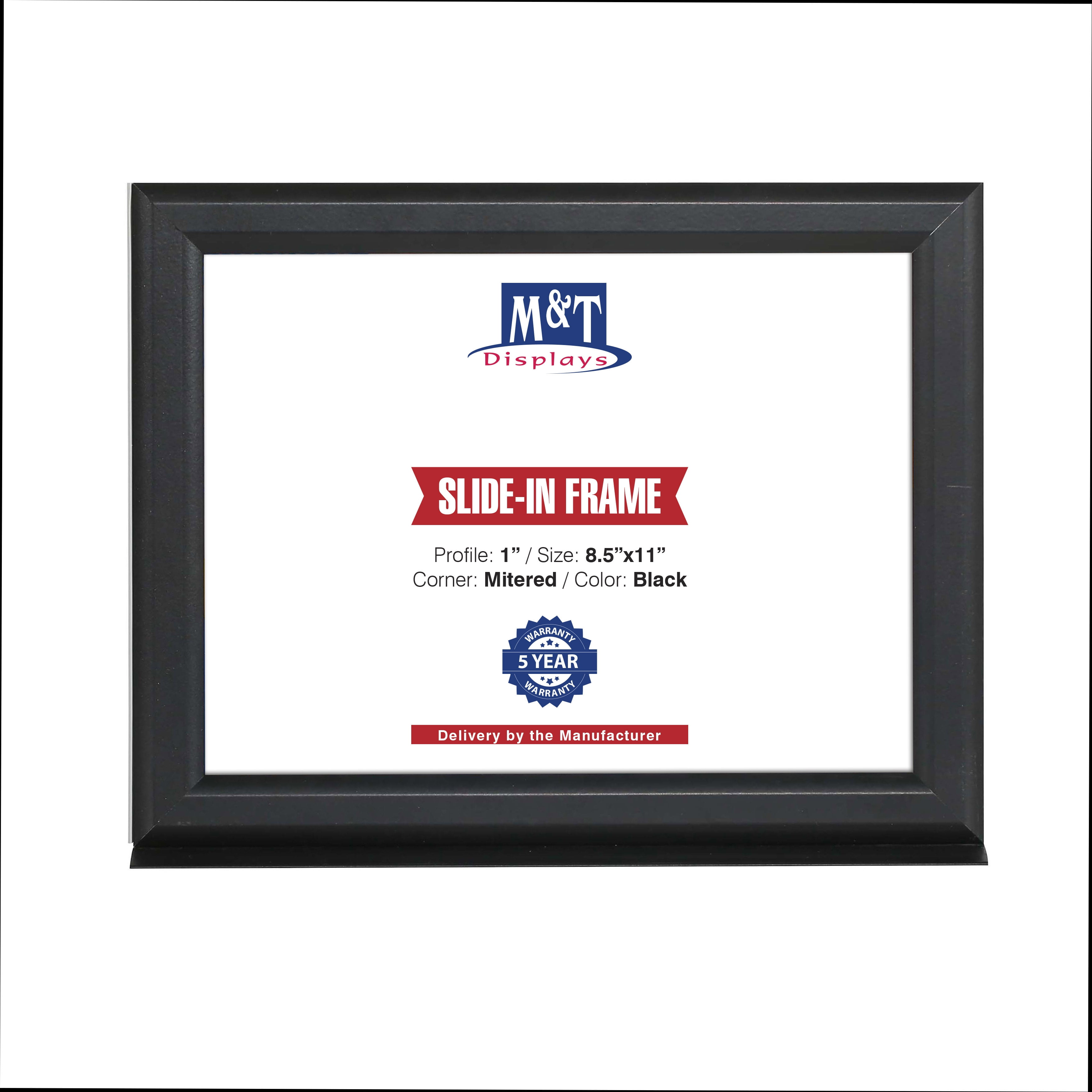 M&T Displays Double Sided Counter Slide In Advertisement Frame 8.5x11 ...