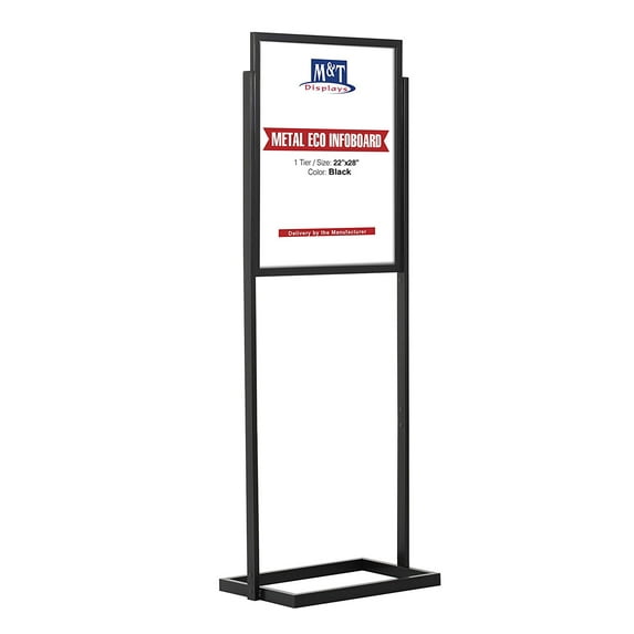 M&T Displays Double Sided Floor Standing Pedestal Metal Eco Info Board ...