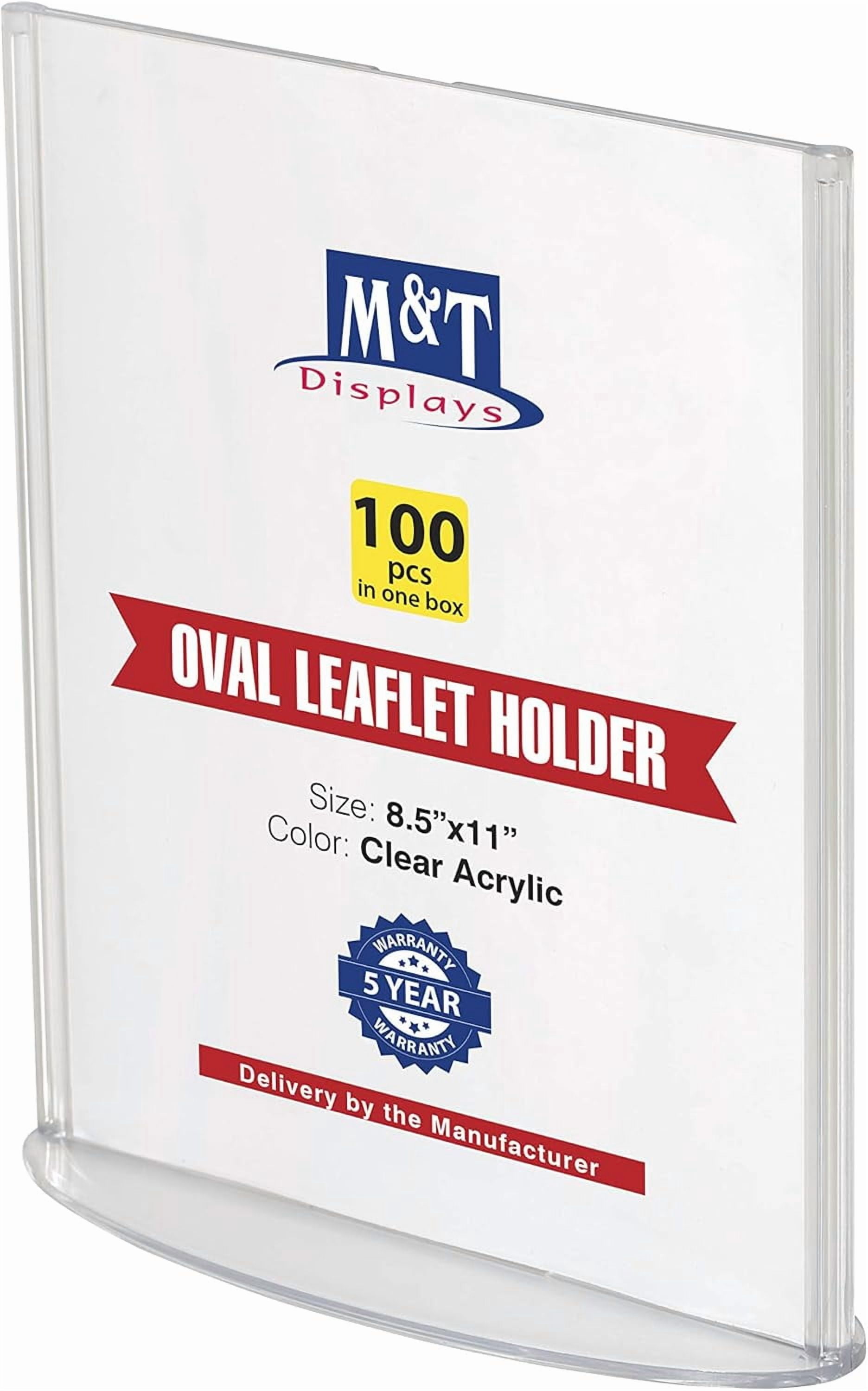 M&T Displays Double Sided Oval Acrylic Leaflet Holder 8.5x11 inches ...