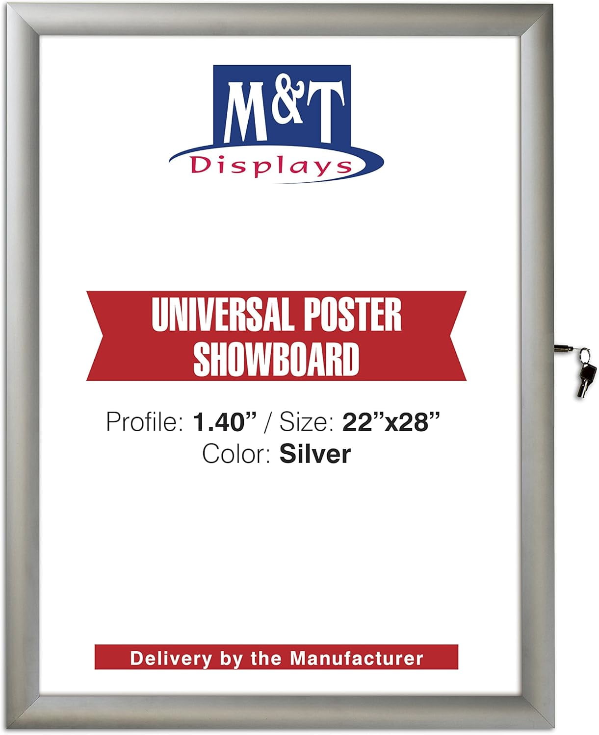 M&T Displays Enclosed Lockable Universal Poster Showboard 22x28 Inches ...