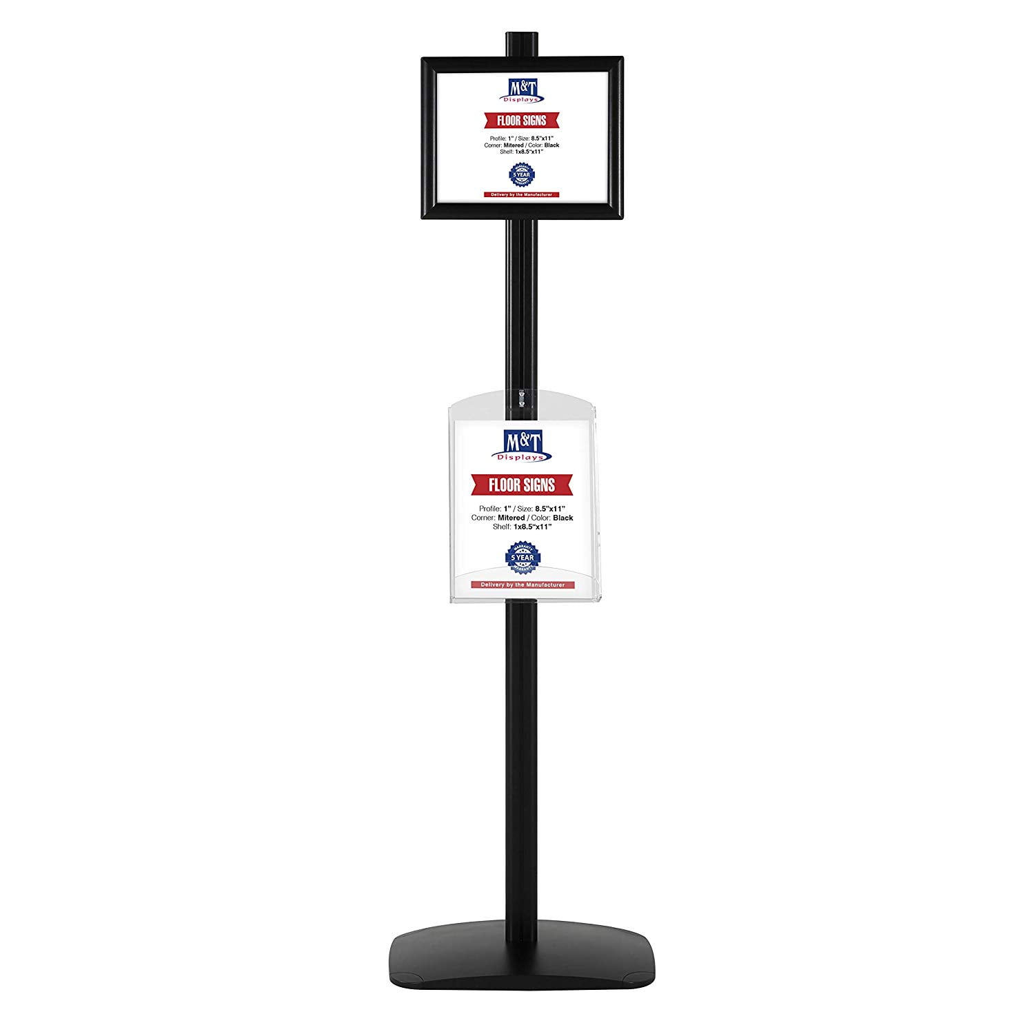 M&T Displays Free Standing Advertising Display Stand in Silver with 1 x ...
