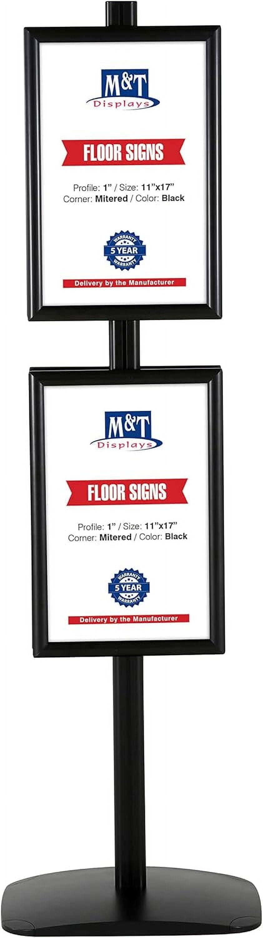 M&T Displays Free Standing Aluminum Display Stand Double Sided Document ...