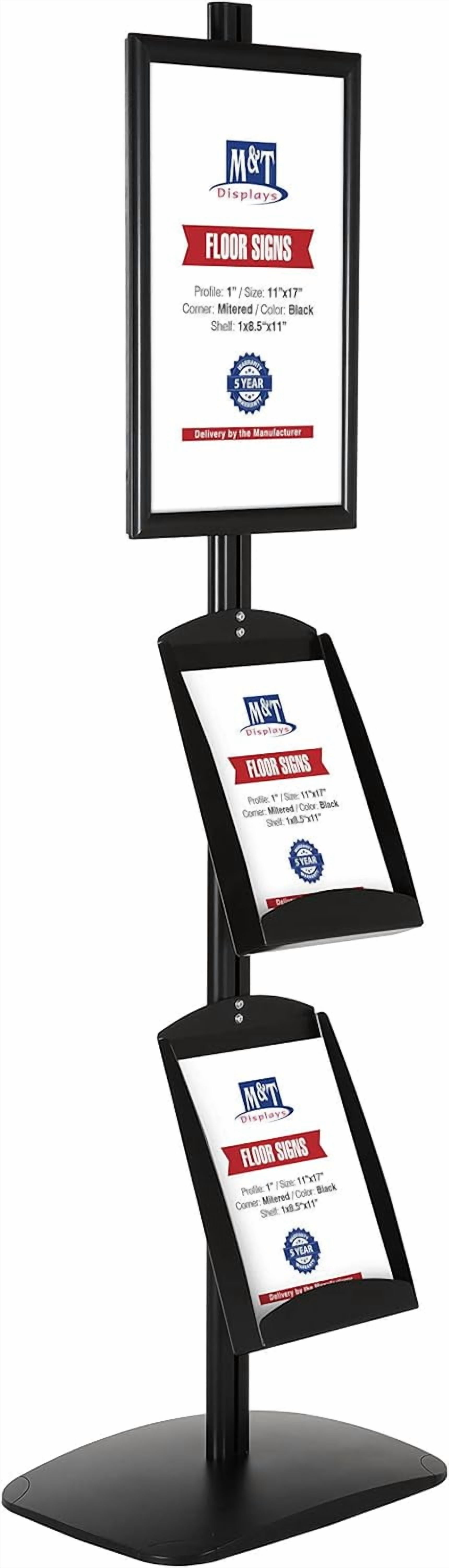 M&T Displays Free Standing Aluminum Display Stand Single Sided Document ...