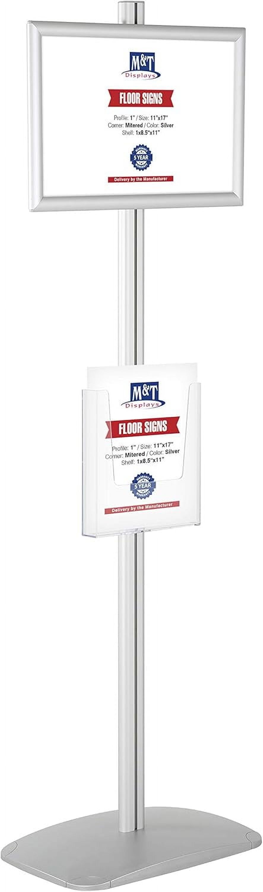 M&T Displays Free Standing Aluminum Display Stand Single Sided Document ...