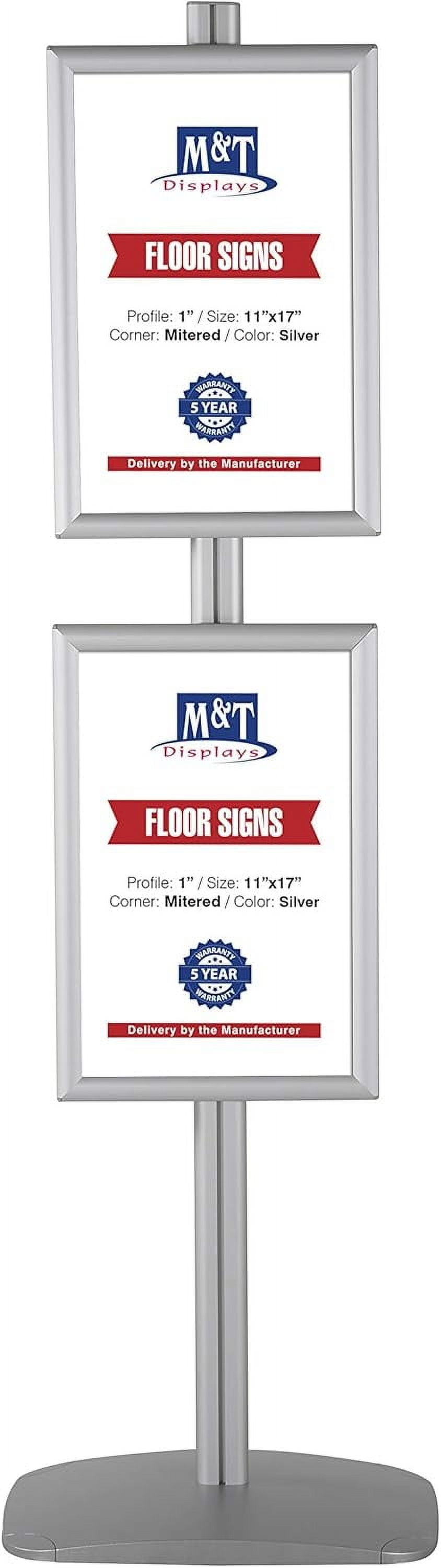 M&T Displays Free Standing Aluminum Display Stand Single Sided Document ...