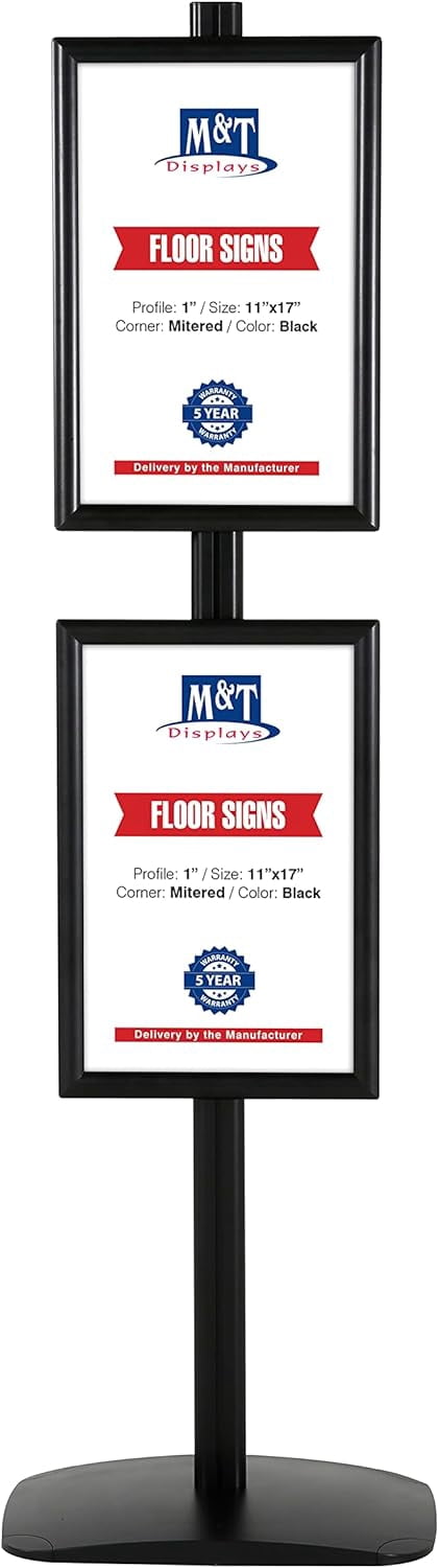 M&T Displays Free Standing Aluminum Display Stand Single Sided Document ...