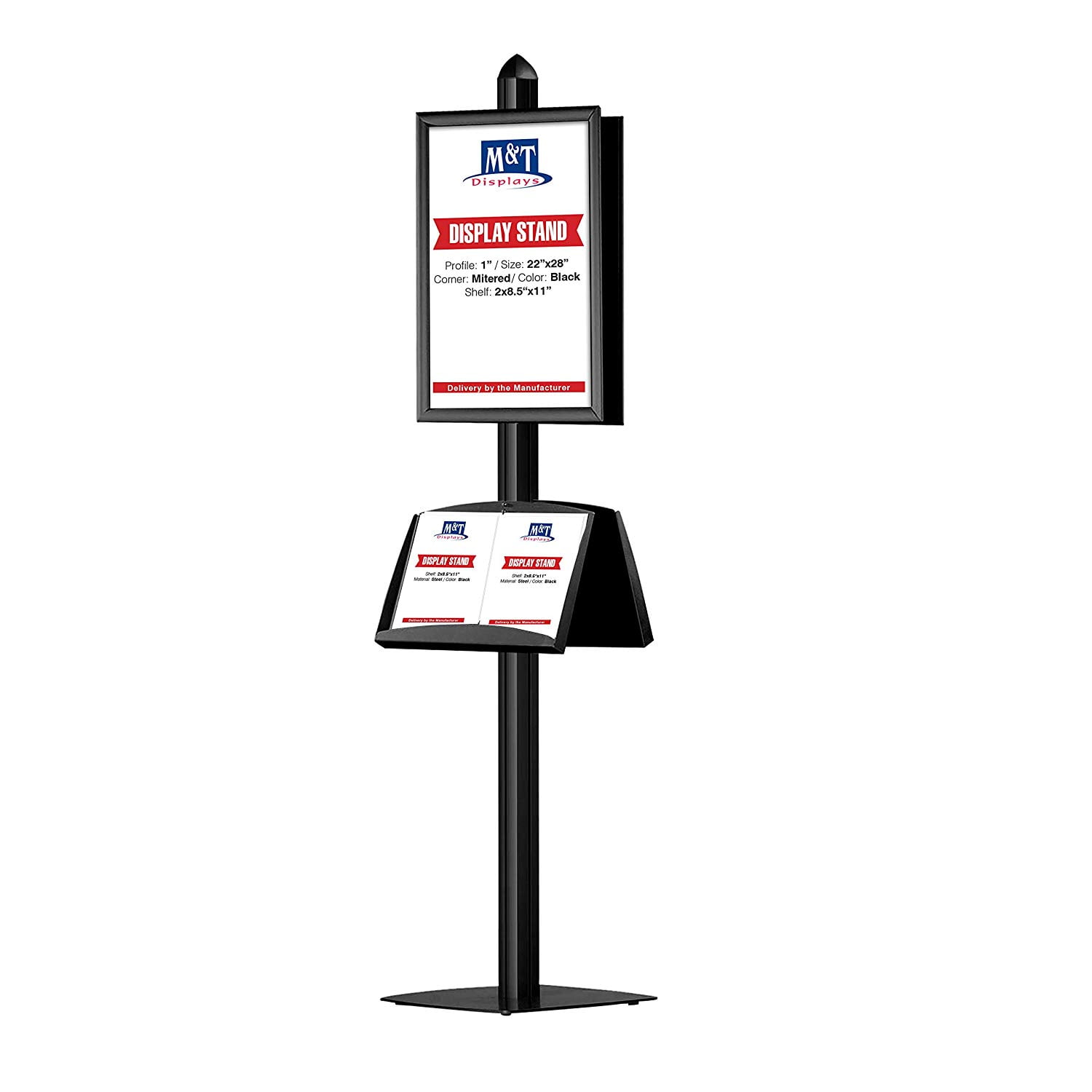M&T Displays Free-Standing Double-Sided Poster Display Stand with ...