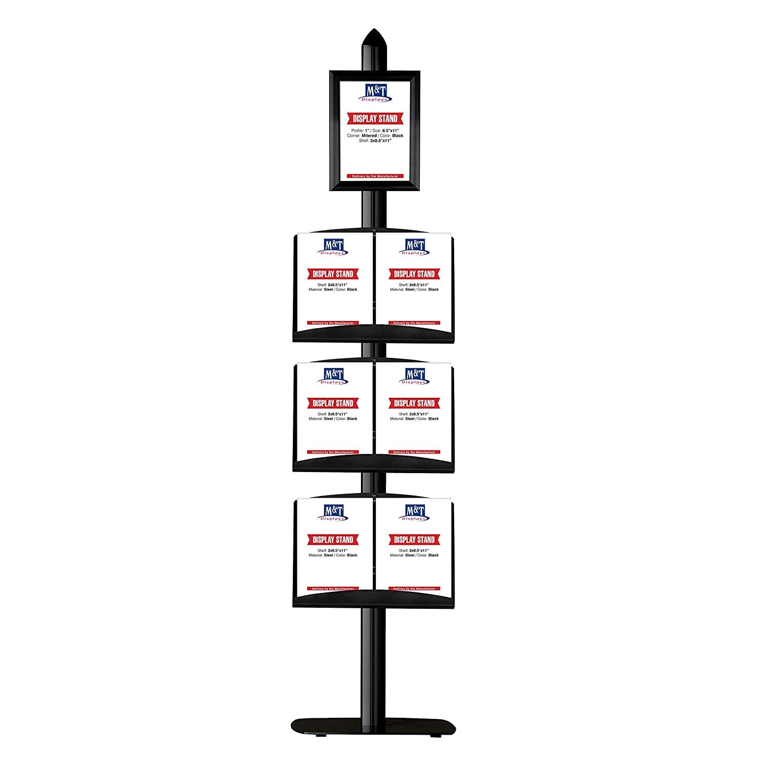 M&T Displays Free-Standing Poster Display Stand with Literature Racks ...