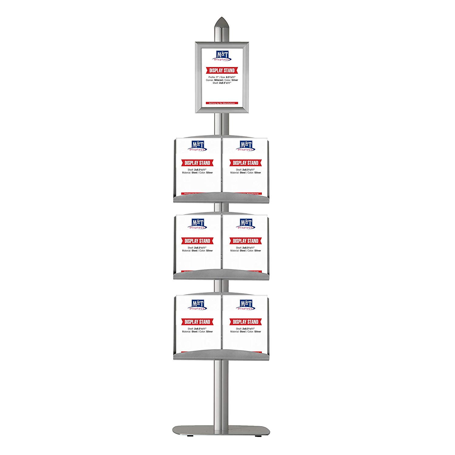 M&T Displays Free-Standing Poster Display Stand with Literature Racks ...