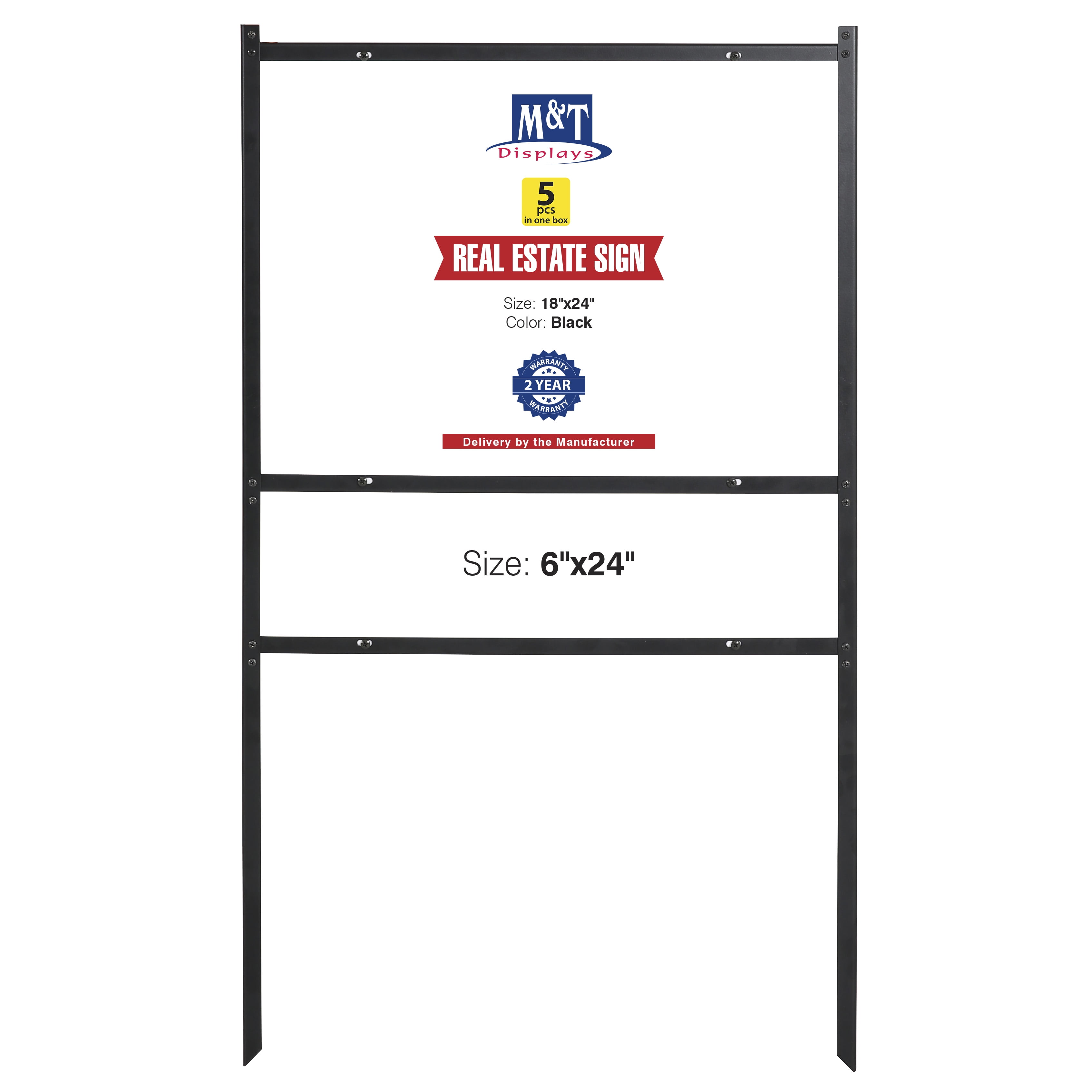 M&T Displays H Frame Real Estate Yard Sign Post Single Rider, 24x18 ...
