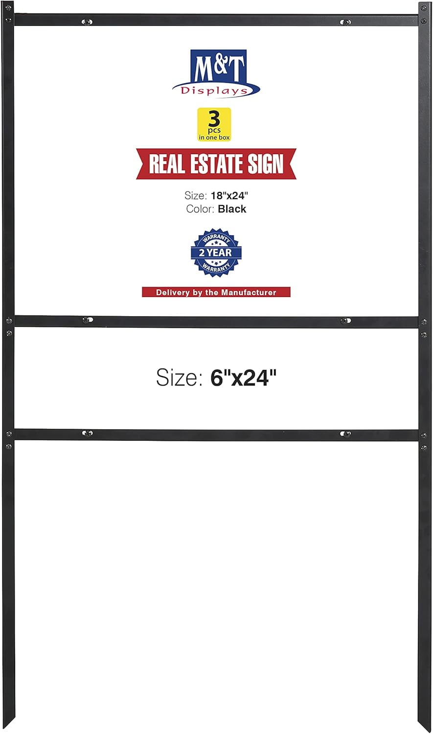 M&T Displays H Frame Real Estate Yard Sign Post Single Rider, Landscape ...